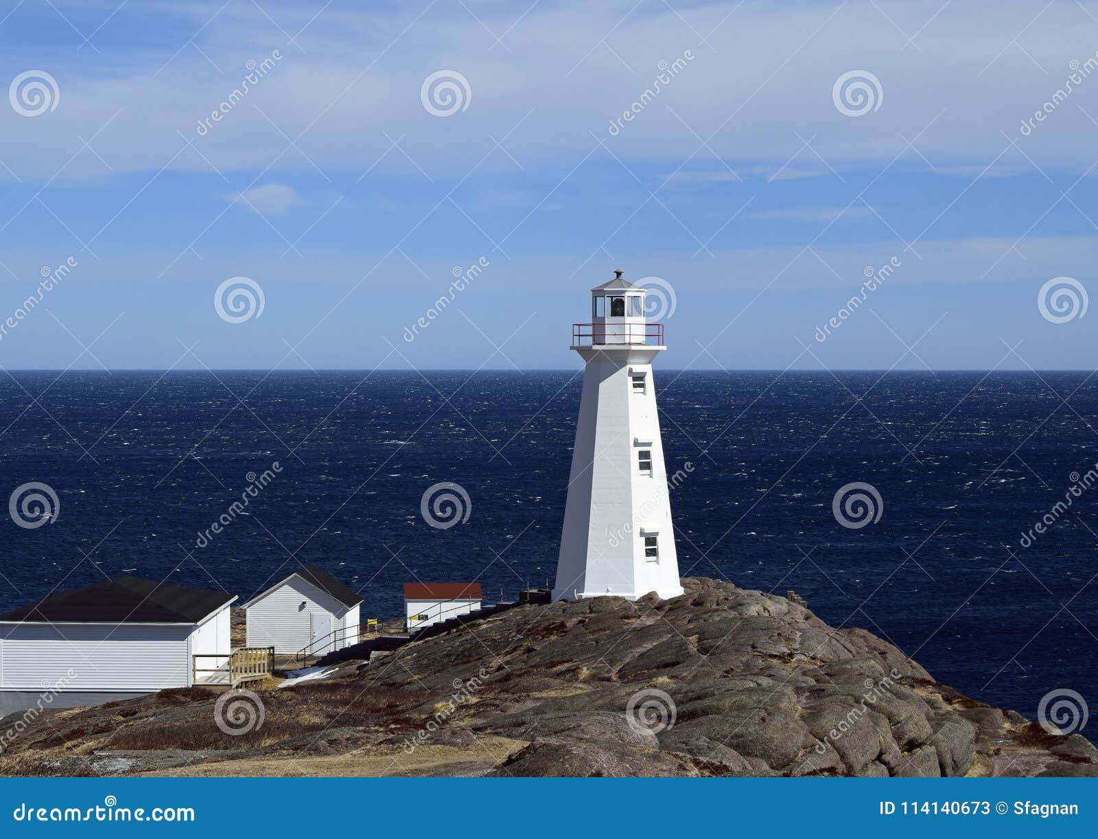 Cape Spear Lighthouse with the Atlantic Ocean Editorial Stock Photo ...