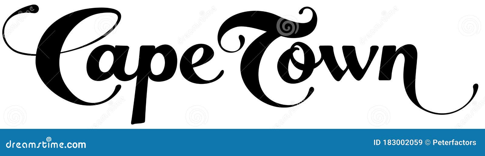 Cape Town - Custom Calligraphy Text Stock Vector - Illustration of ...