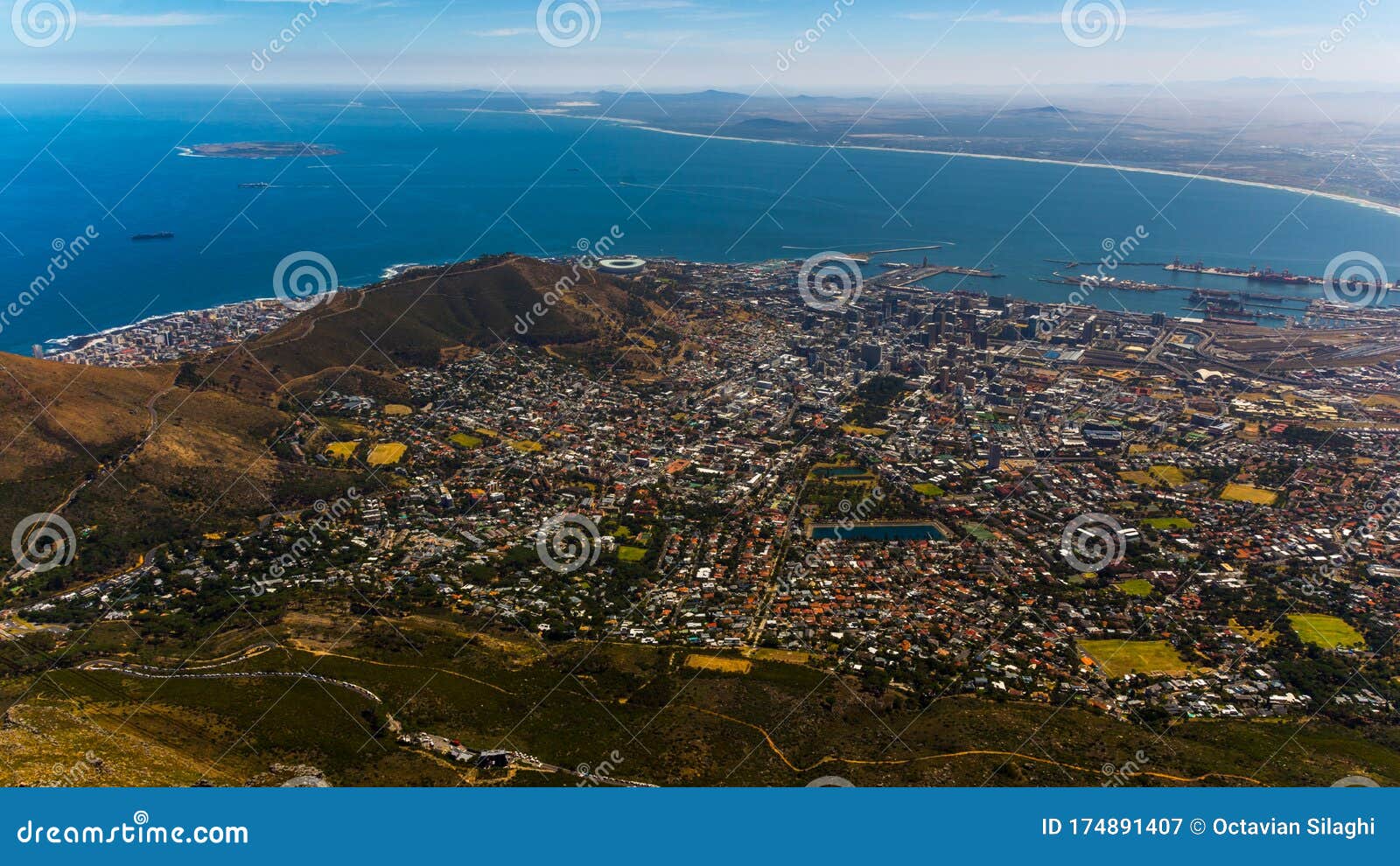Cape Town Seen from the Top of the Table Mountain Cable Way Stock Image ...