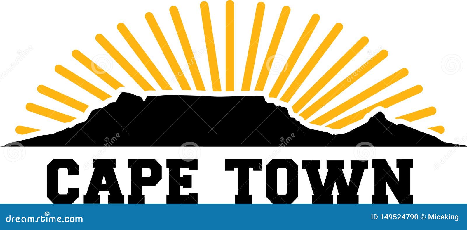 Table Mountain Landscape Line Art Vector Symbol Illustration Design ...