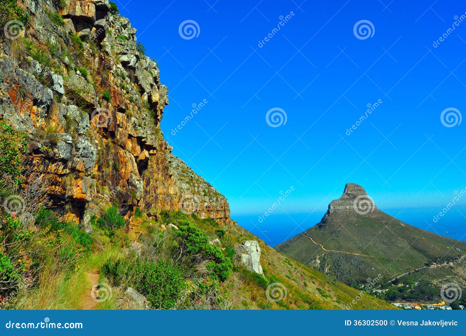 Cape Town Table Mountain View Stock Photo - Image of outdoors, hike ...