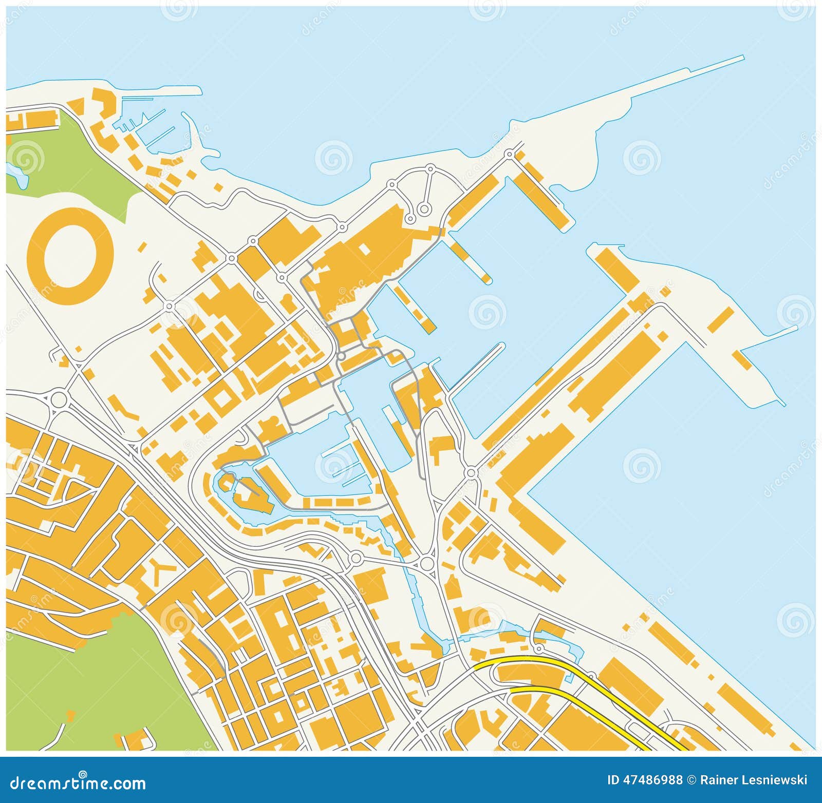 Cape Town Waterfront Map Vector Illustration | CartoonDealer.com #47486988