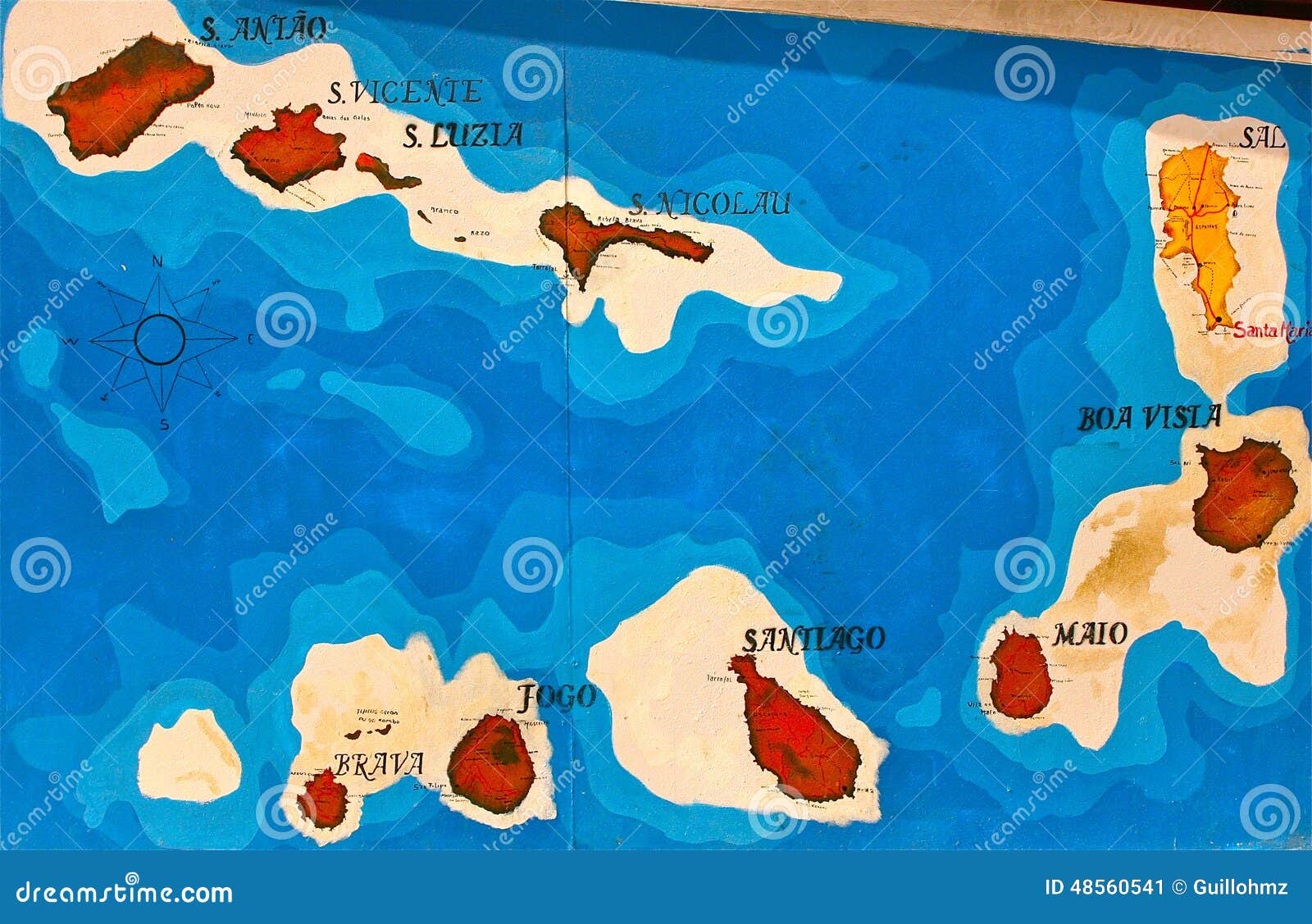 Cape Verde MAP stock image. Image of archipelago, ocean - 48560541