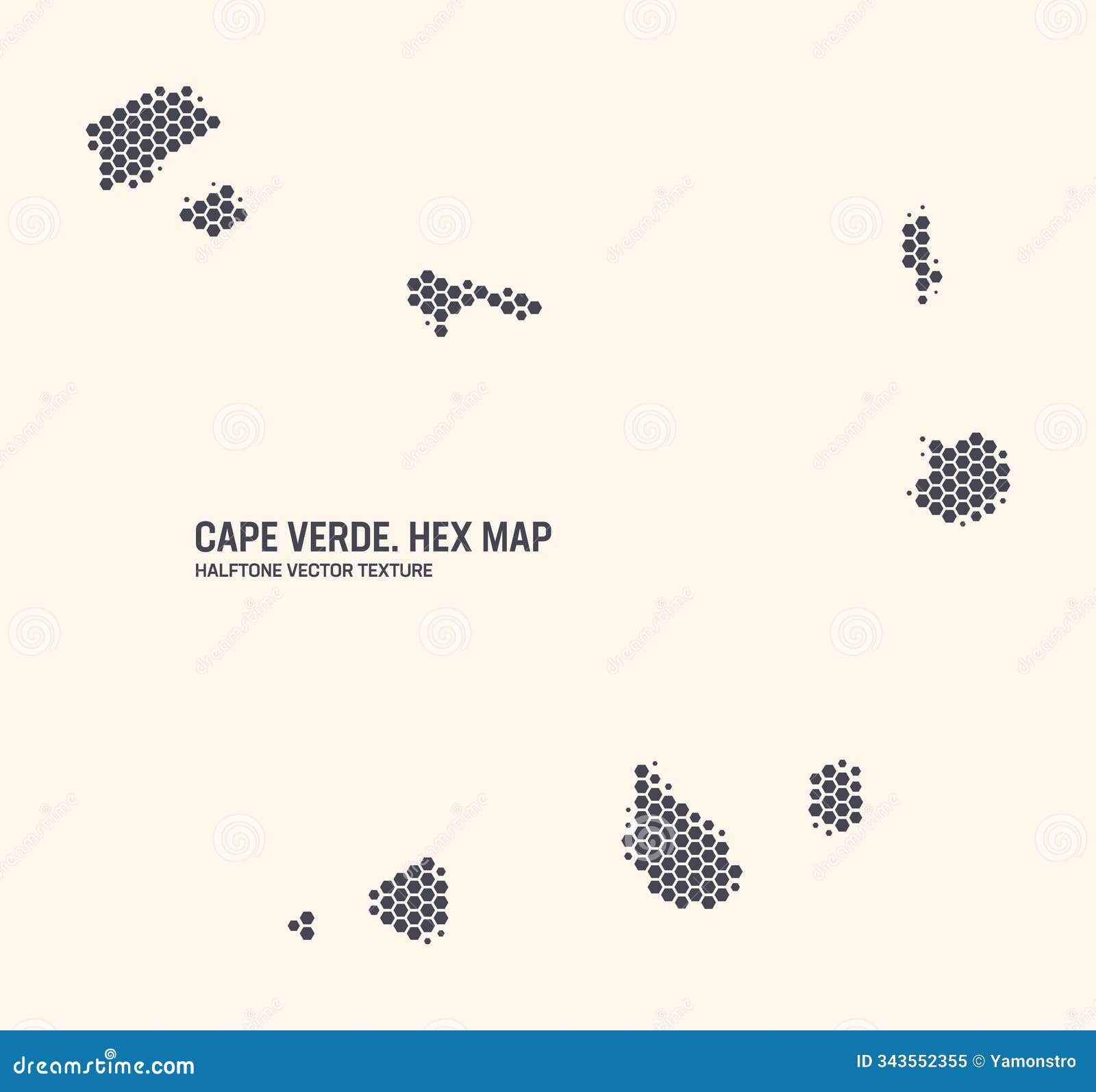 Cape Verde Map Vector Hexagonal Half Tone Pattern Isolated on Light ...