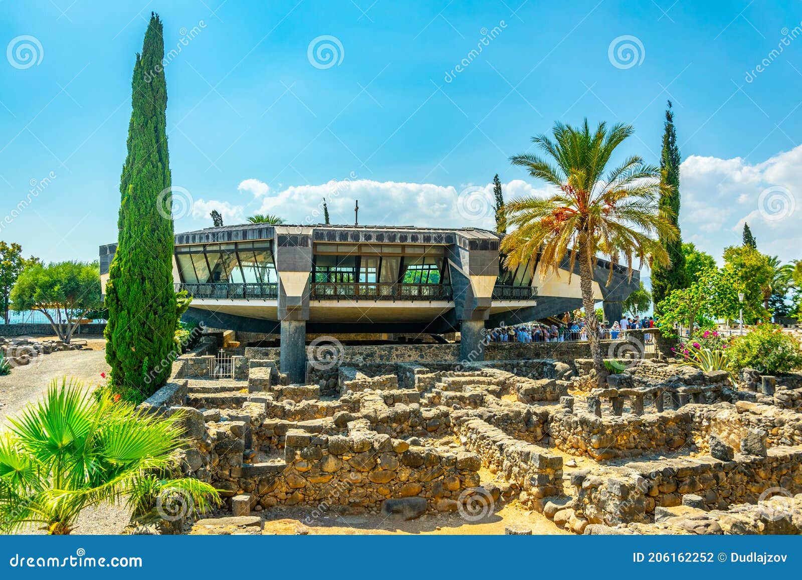 CAPERNAUM, ISRAEL, SEPTEMBER 15, 2018: View of a Modern Church Inside ...