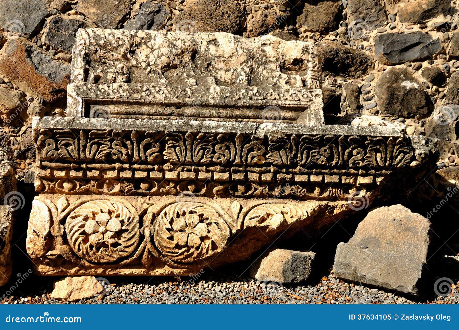 Capernaum ruins. stock image. Image of attractions, foliage - 37634105