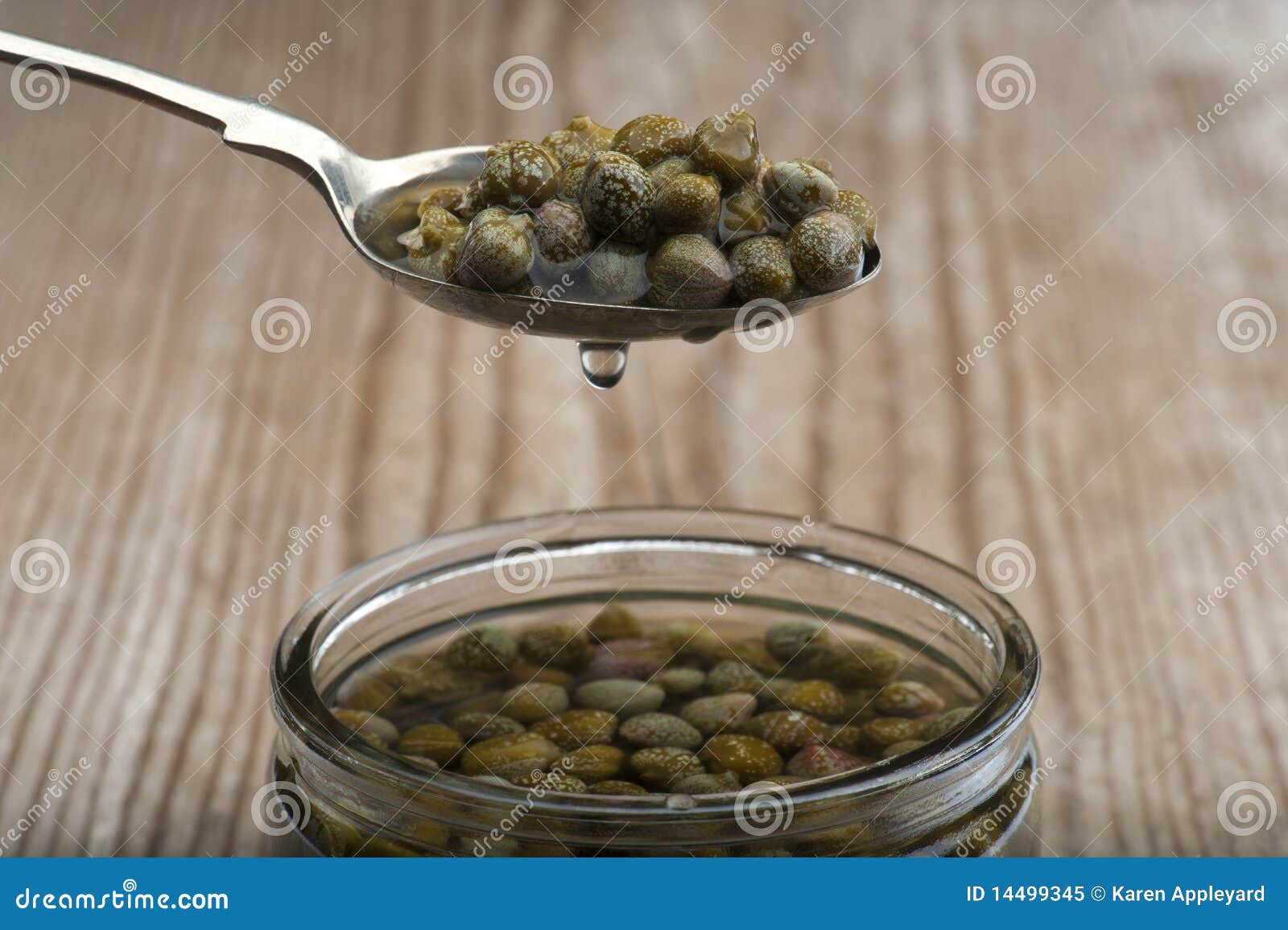 Capers on Spoon stock image. Image of pickled, flavoring - 14499345