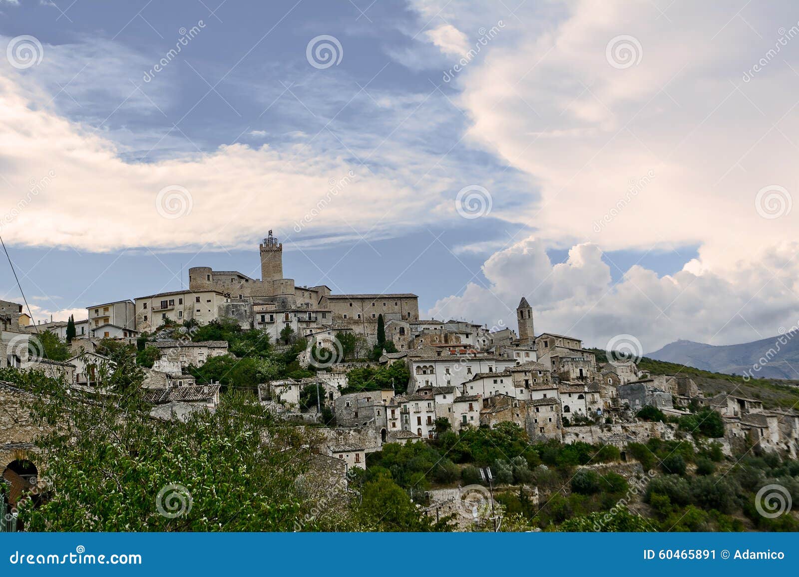 Capestrano (Italy) stock image. Image of aquila, hill - 60465891