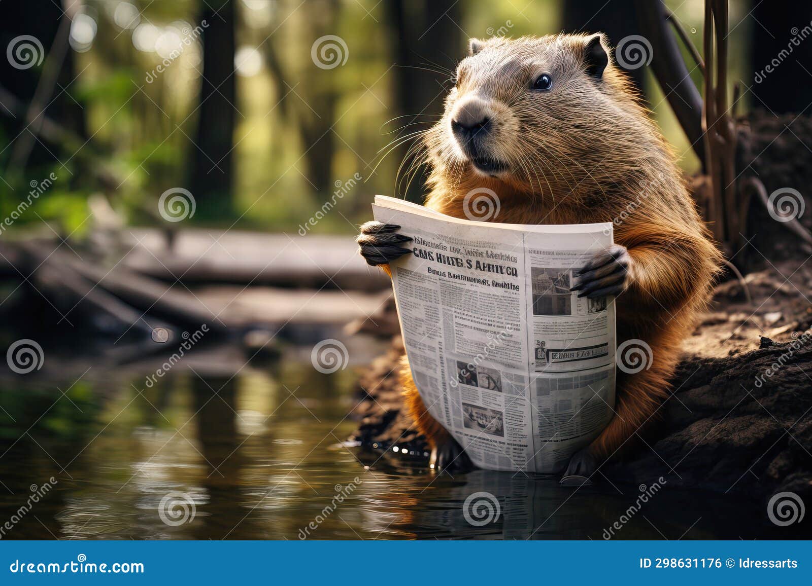 Capibara is Reading the Newspaper Stock Photo - Image of portrait ...