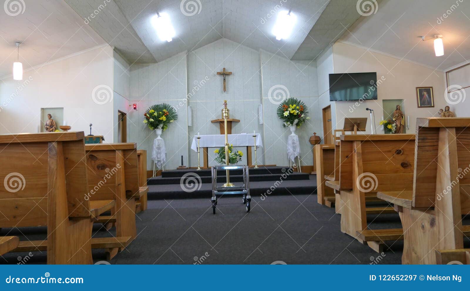 Capilla Religiosa O Funeraria Para El Funeral Imagen de archivo ...