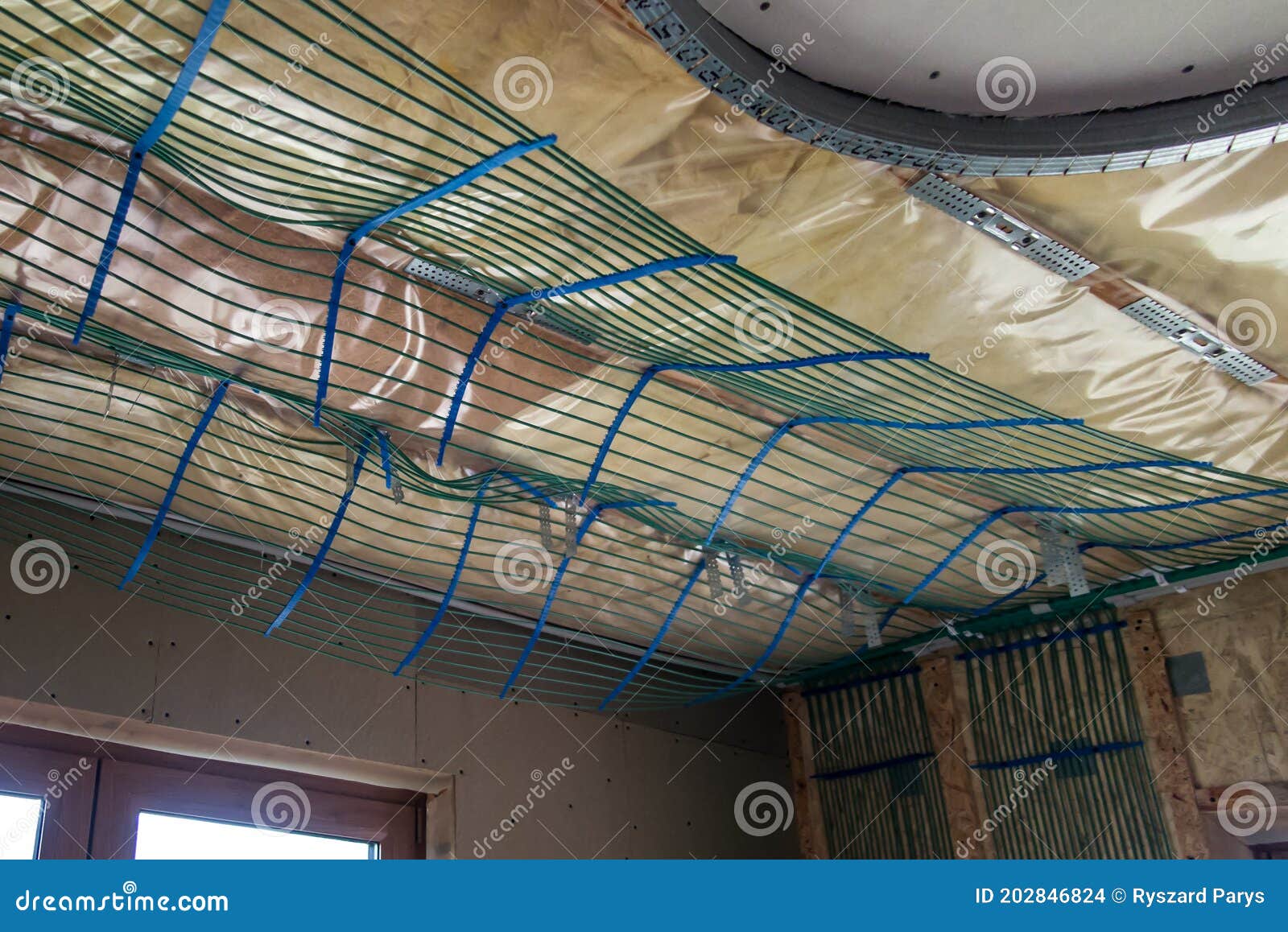 Capillary Heating And Ventilation Ducts In The House With Frame ...