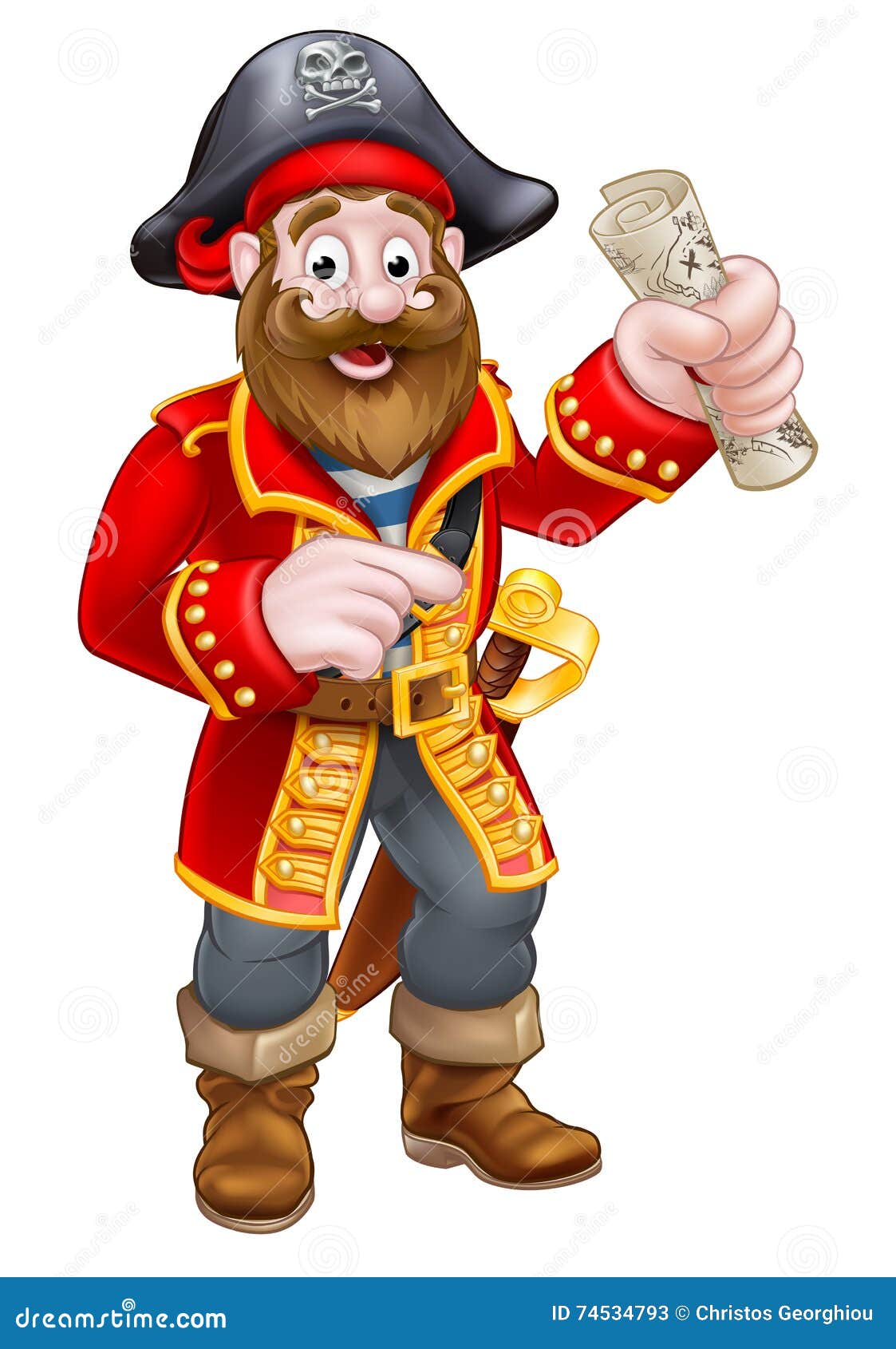 Capitán Del Pirata De La Historieta Ilustración del Vector ...