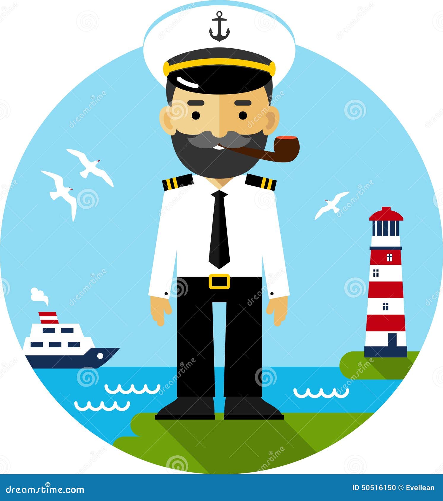 Capitão De Navio No Uniforme Ilustração do Vetor - Ilustração de humano ...