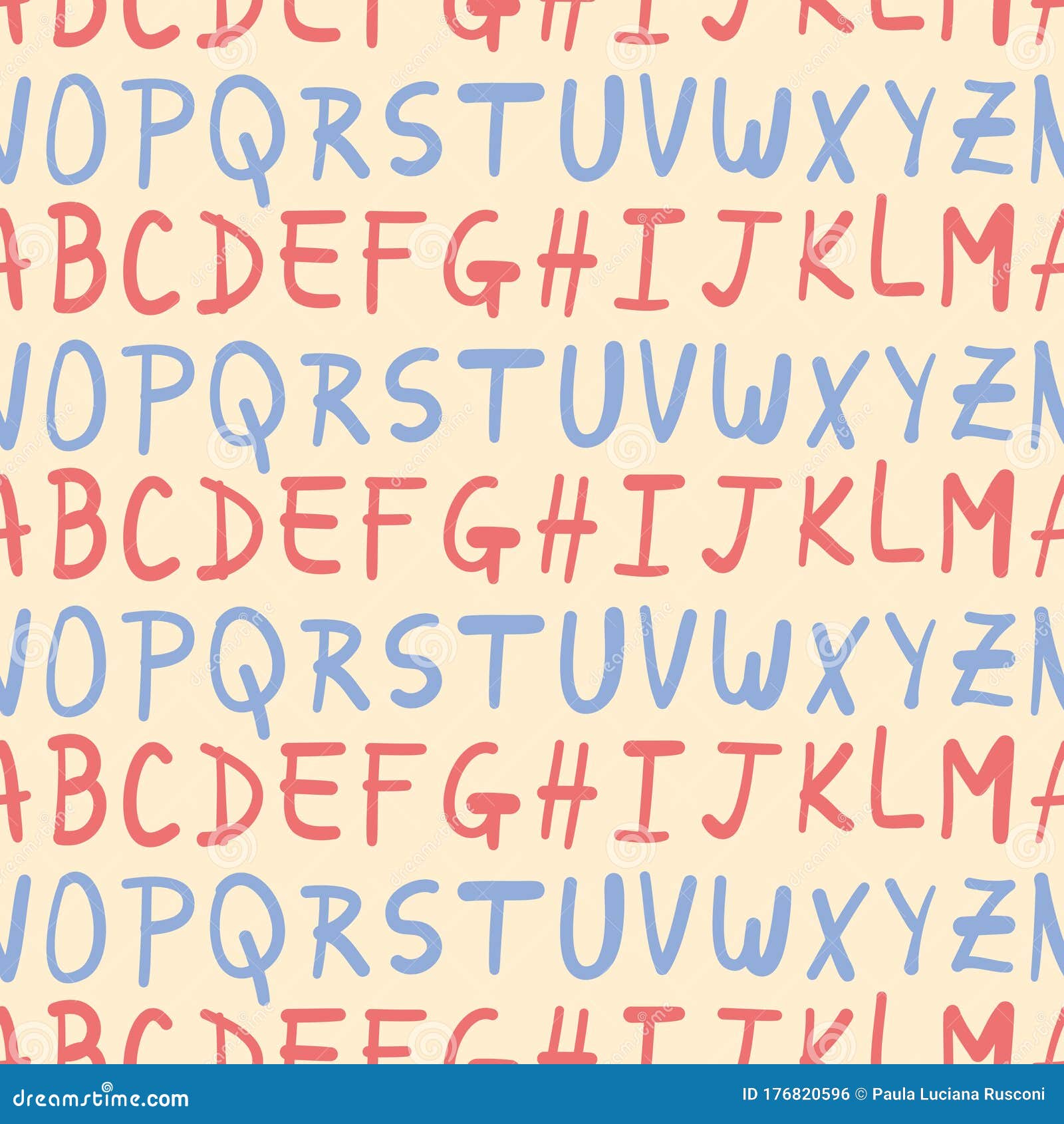 Capital Alphabet Vector Repeat Pattern Stock Vector - Illustration of ...