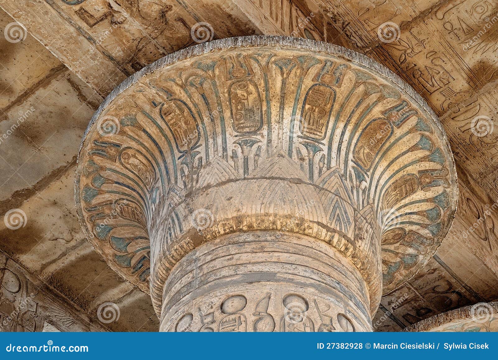 Capital of the Ancient Column in Ramesseum, Luxor Stock Photo - Image ...