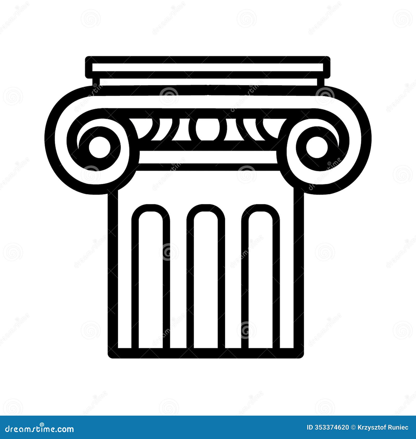 Capital of an Ancient Greek Ionic Column Stock Illustration ...