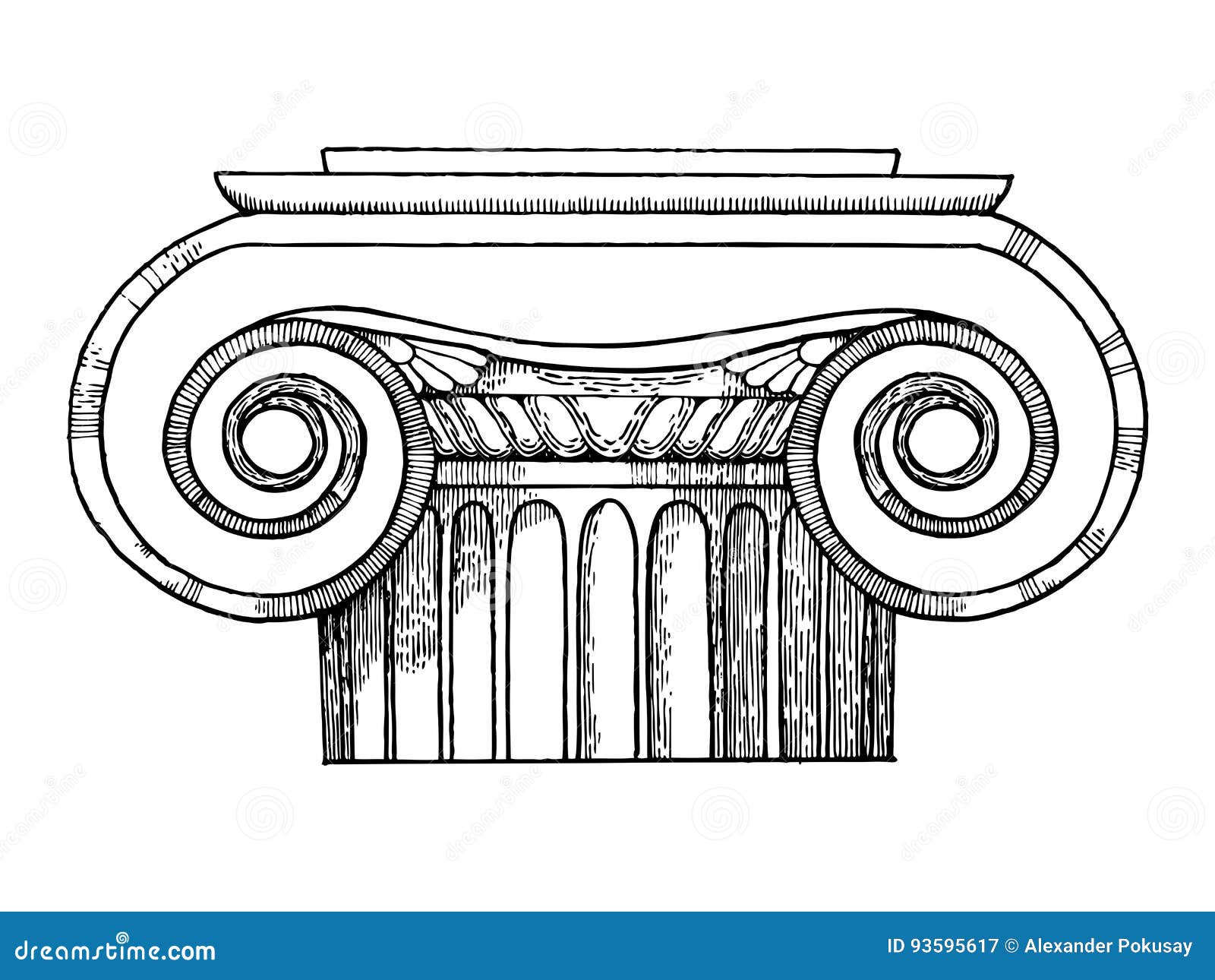 Capital of Column Engraving Style Vector Stock Vector - Illustration of ...