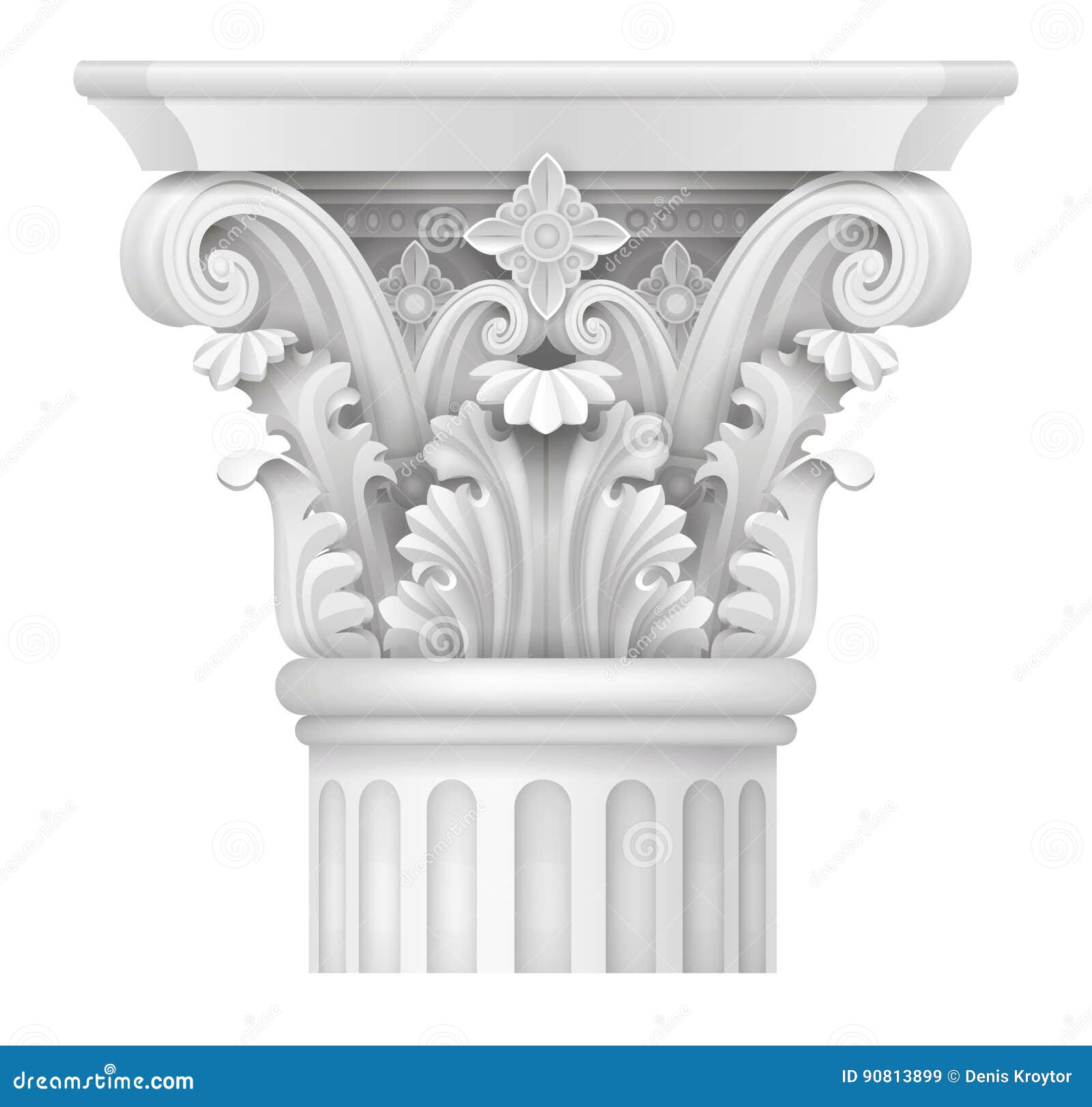 Capital of Corinthian Column Stock Vector - Illustration of rococo ...