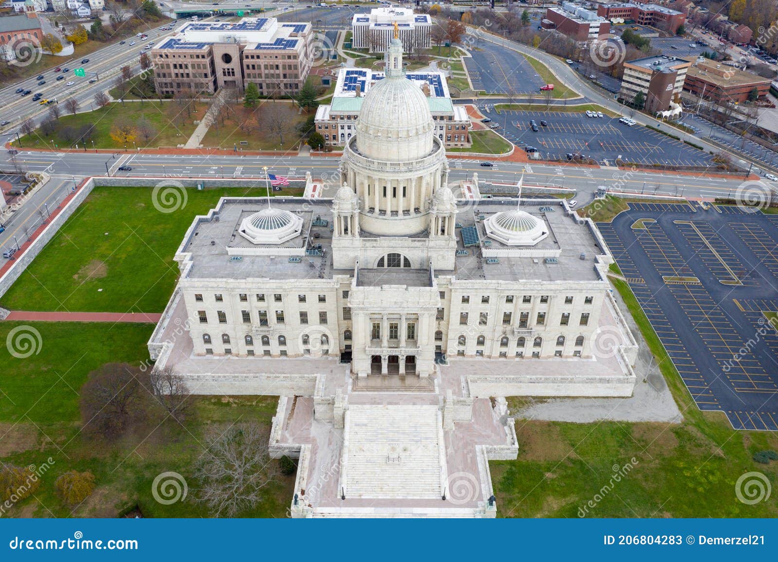 Capital Del Estado Construyendo Isla Rhode Imagen de archivo - Imagen ...