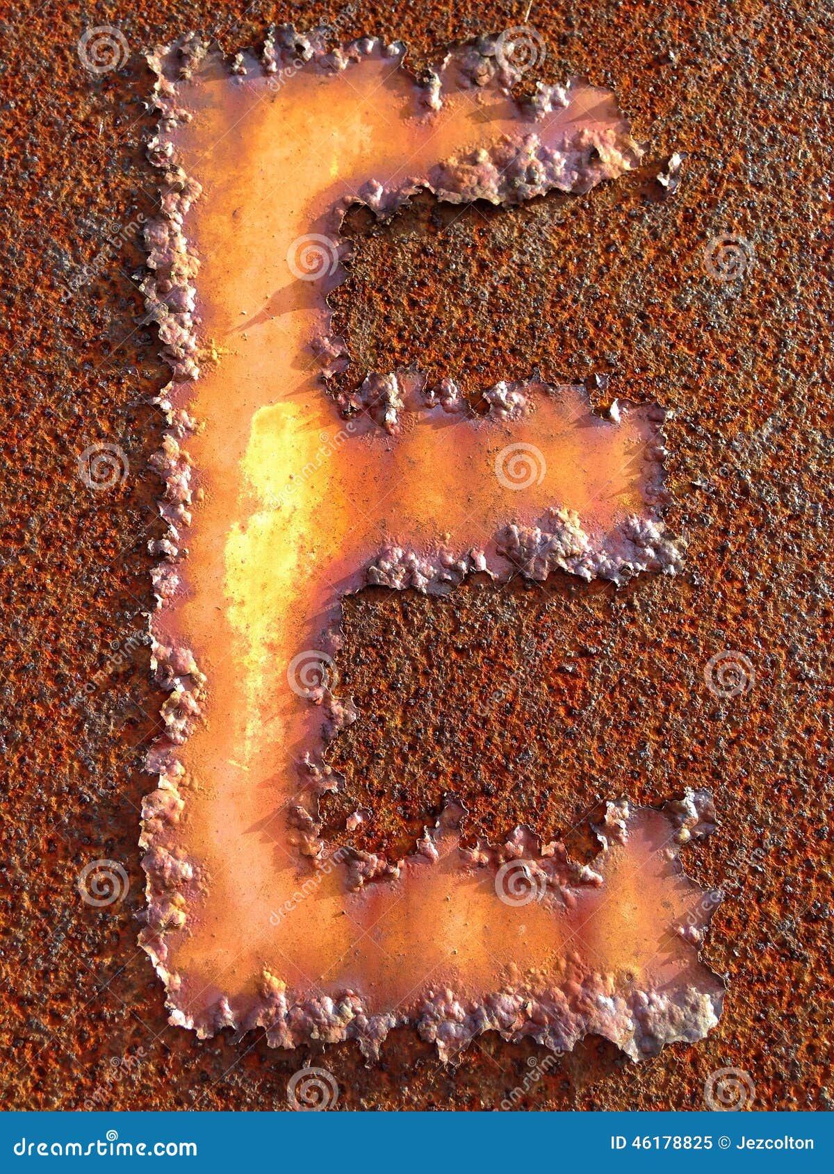 Capital E stock image. Image of rusty, letter, capital - 46178825