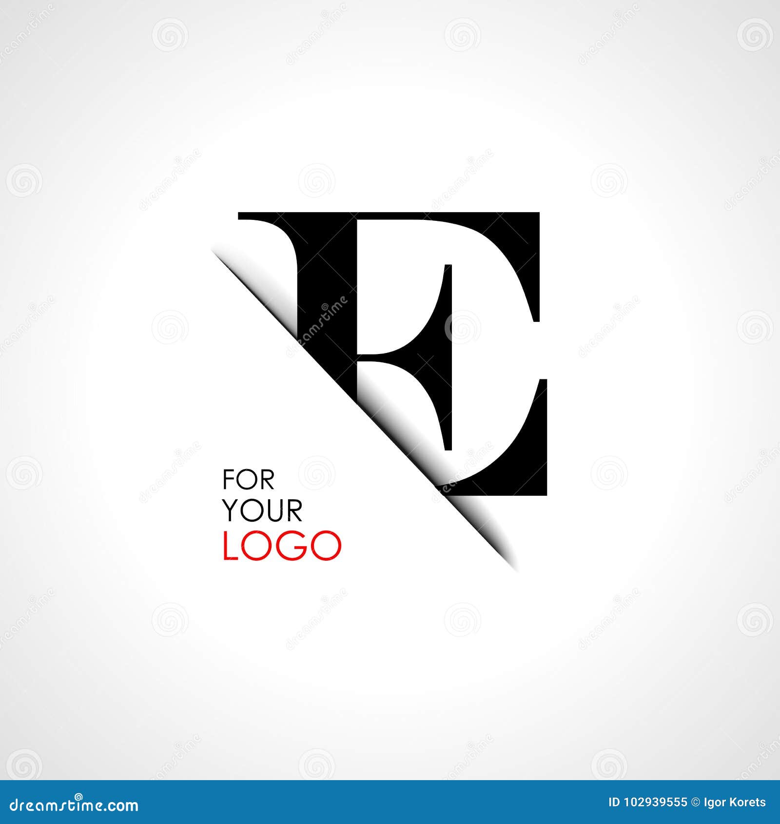 Capital E Letter is Inserted in the Paper Slot. To Create Logos ...