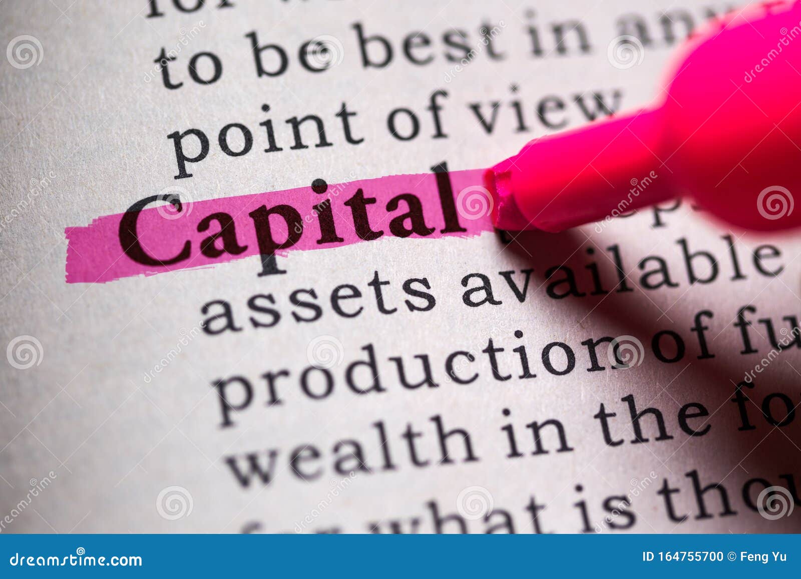 Definition of the Word Capital Stock Photo - Image of page, text: 164755700