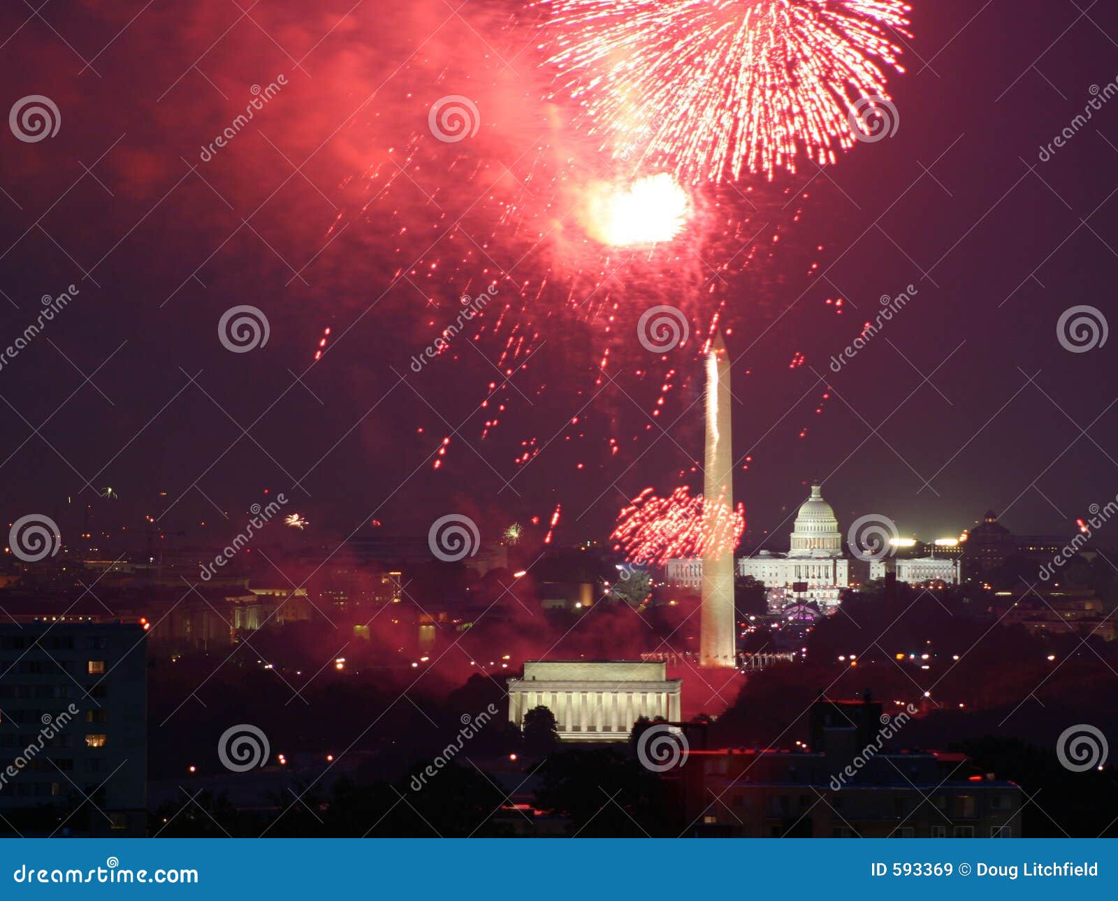 Capital fireworks stock image. Image of lincoln, national - 593369