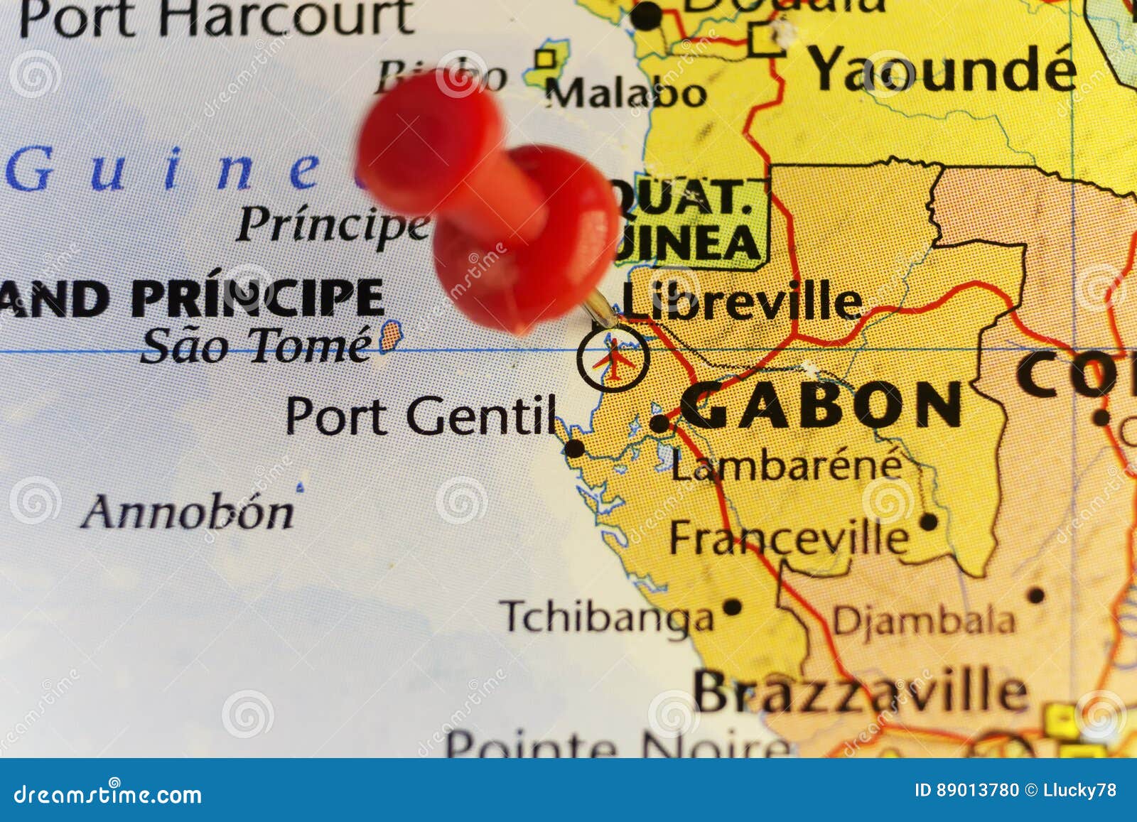 Libreville Gabon. Detailed Country Map With Location Pin On Capital ...