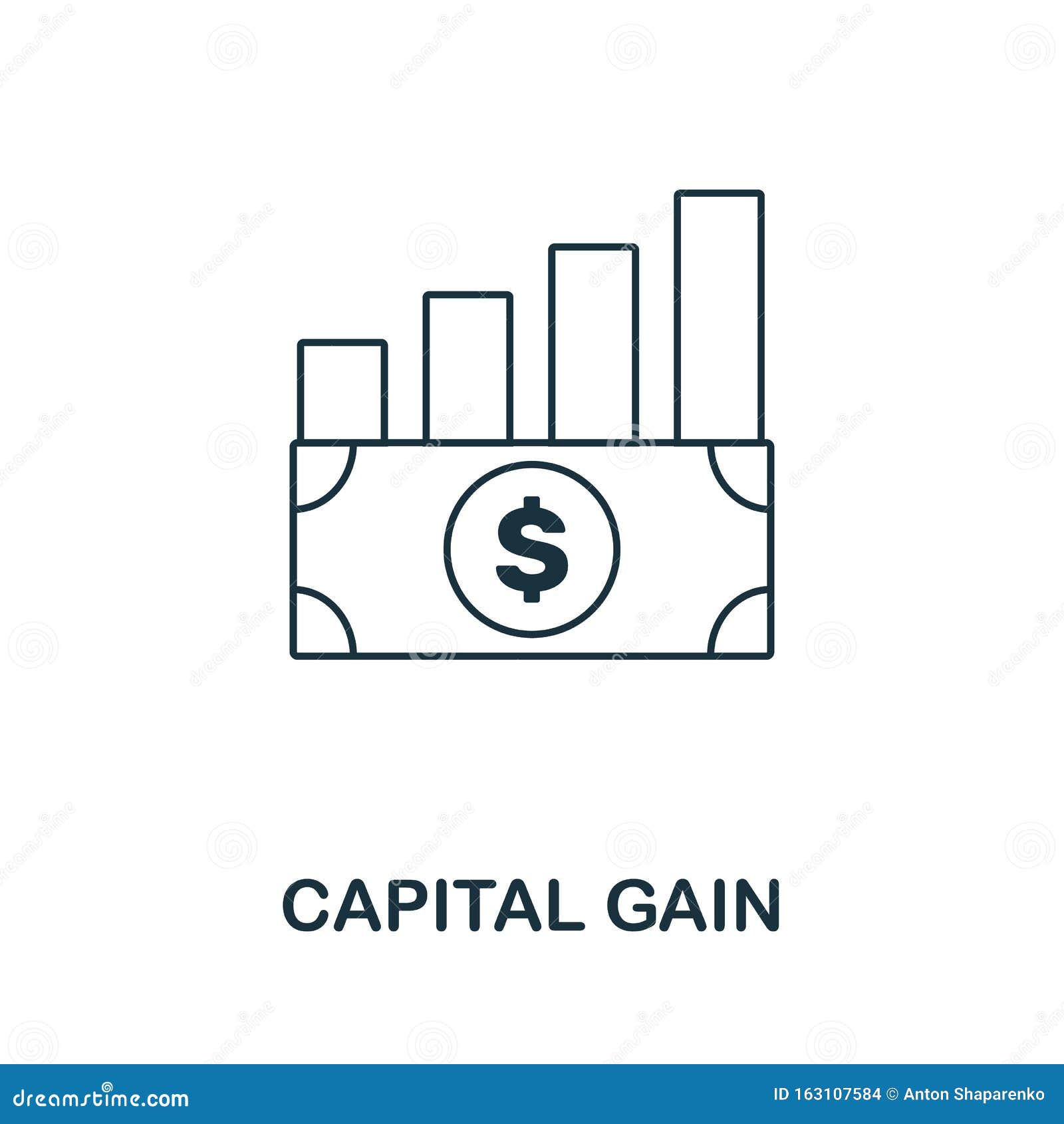 Capital Gain Icon Outline Style. Thin Line Creative Capital Gain Icon ...