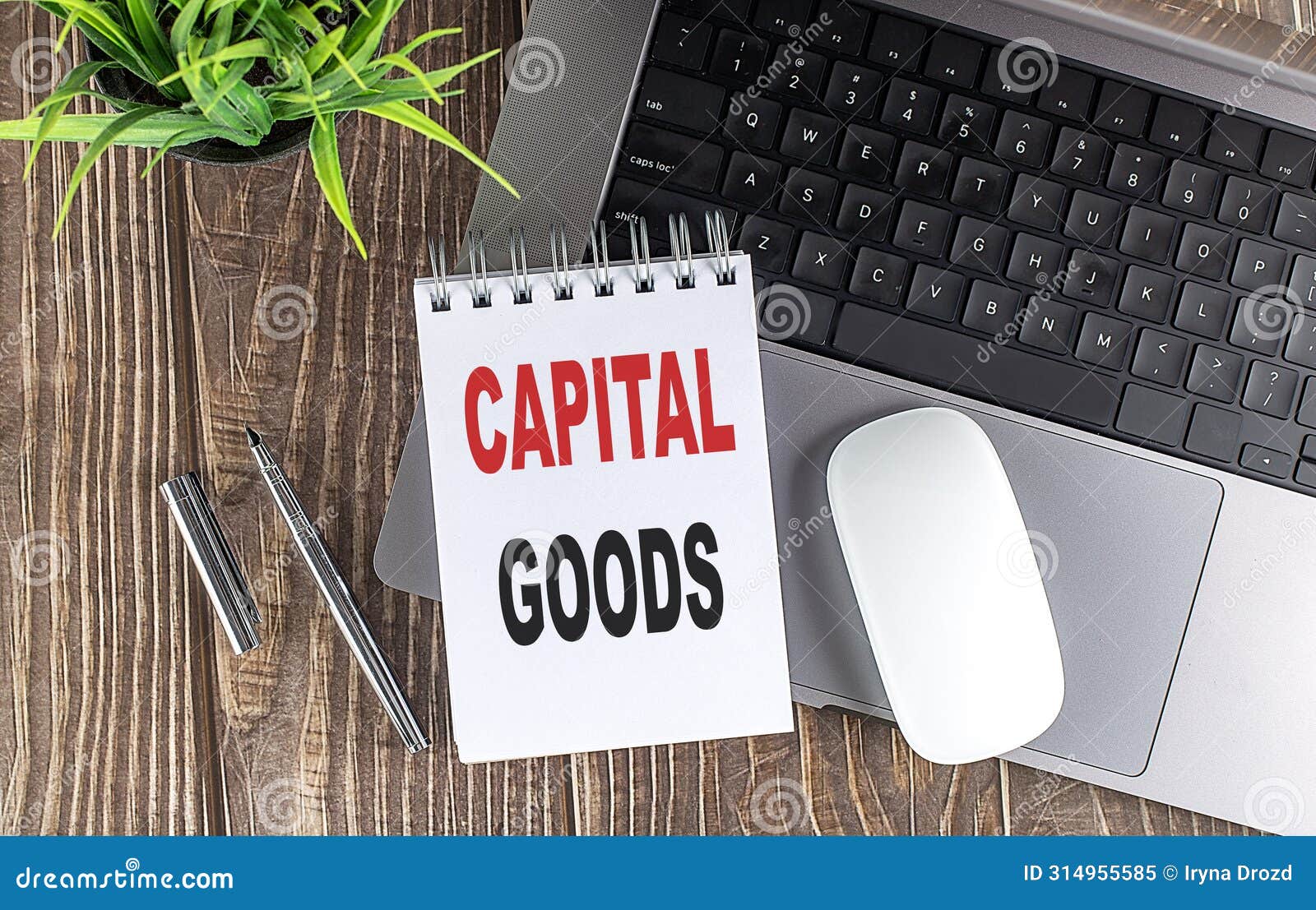 CAPITAL GOODS Text on Notebook with Laptop, Mouse and Pen Stock Image ...