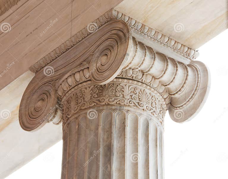 Capital of Greek Neoclassical Ionic Column Stock Photo - Image of ...