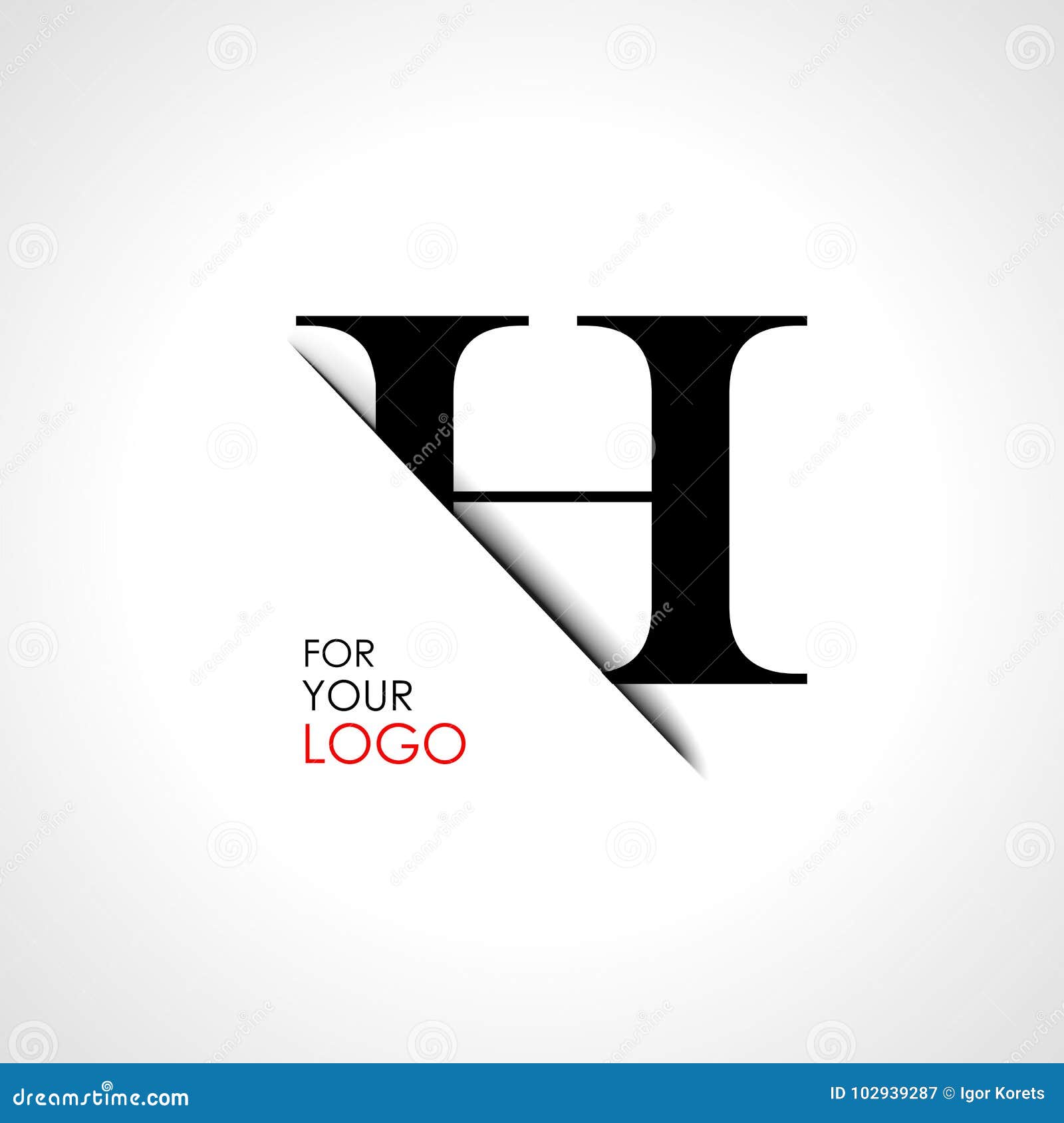 Capital H Letter is Inserted in the Paper Slot. To Create Logos ...