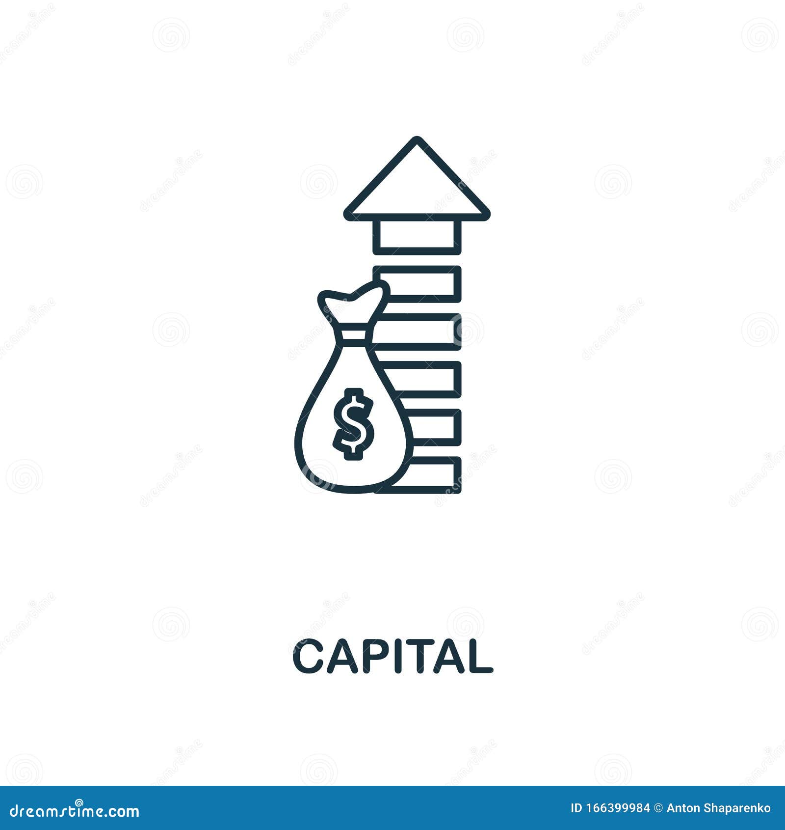 Capital Icon. Line Style Element from Business Strategy Collection ...