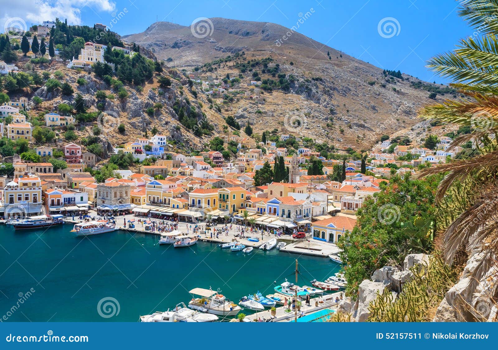 The Capital of the Island of Symi - Ano Sym Stock Image - Image of ...