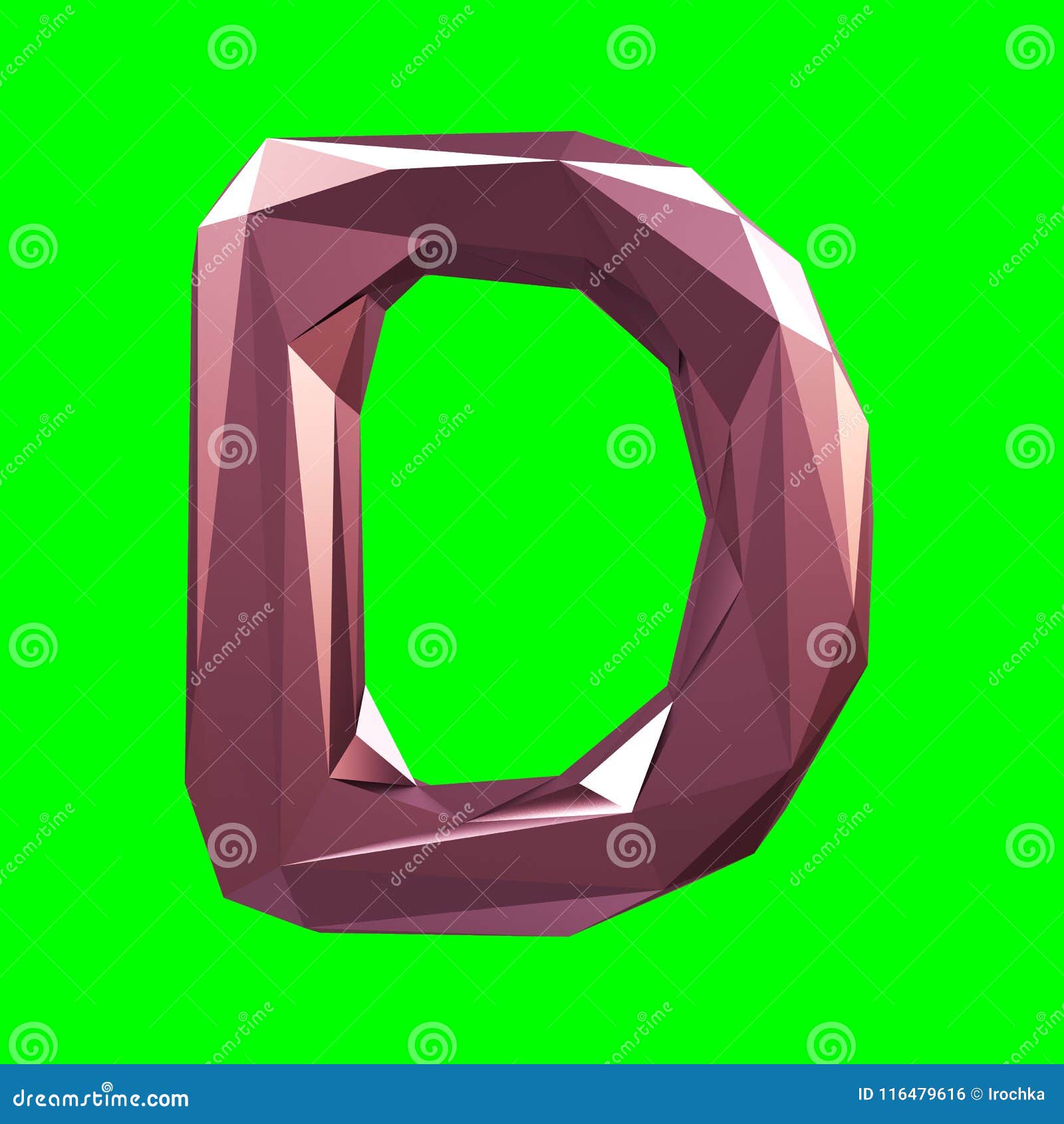 Capital Latin Letter D in Low Poly Style Isolated on Green Background ...