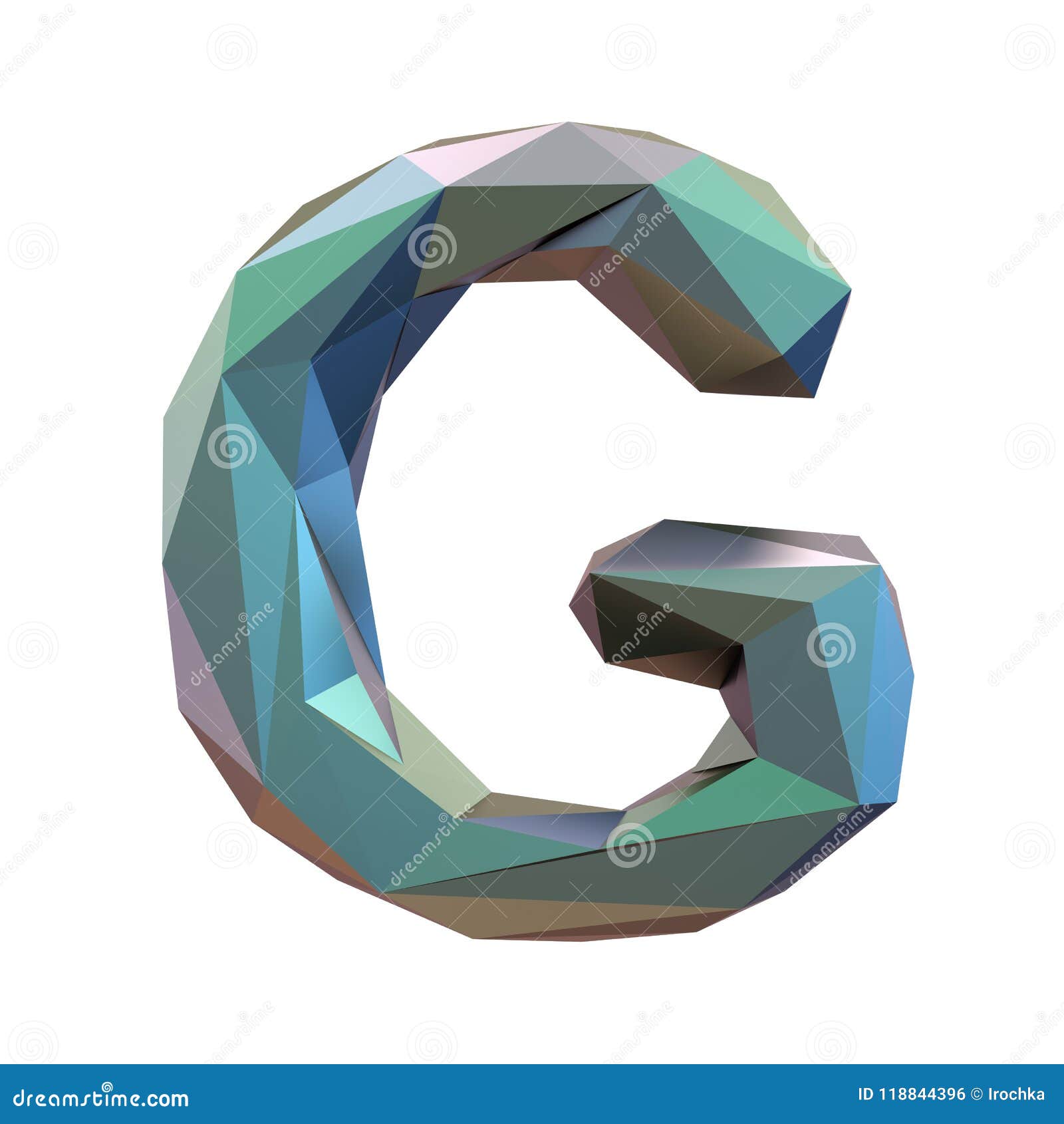 Capital Latin Letter G in Low Poly Style Isolated on White Background ...
