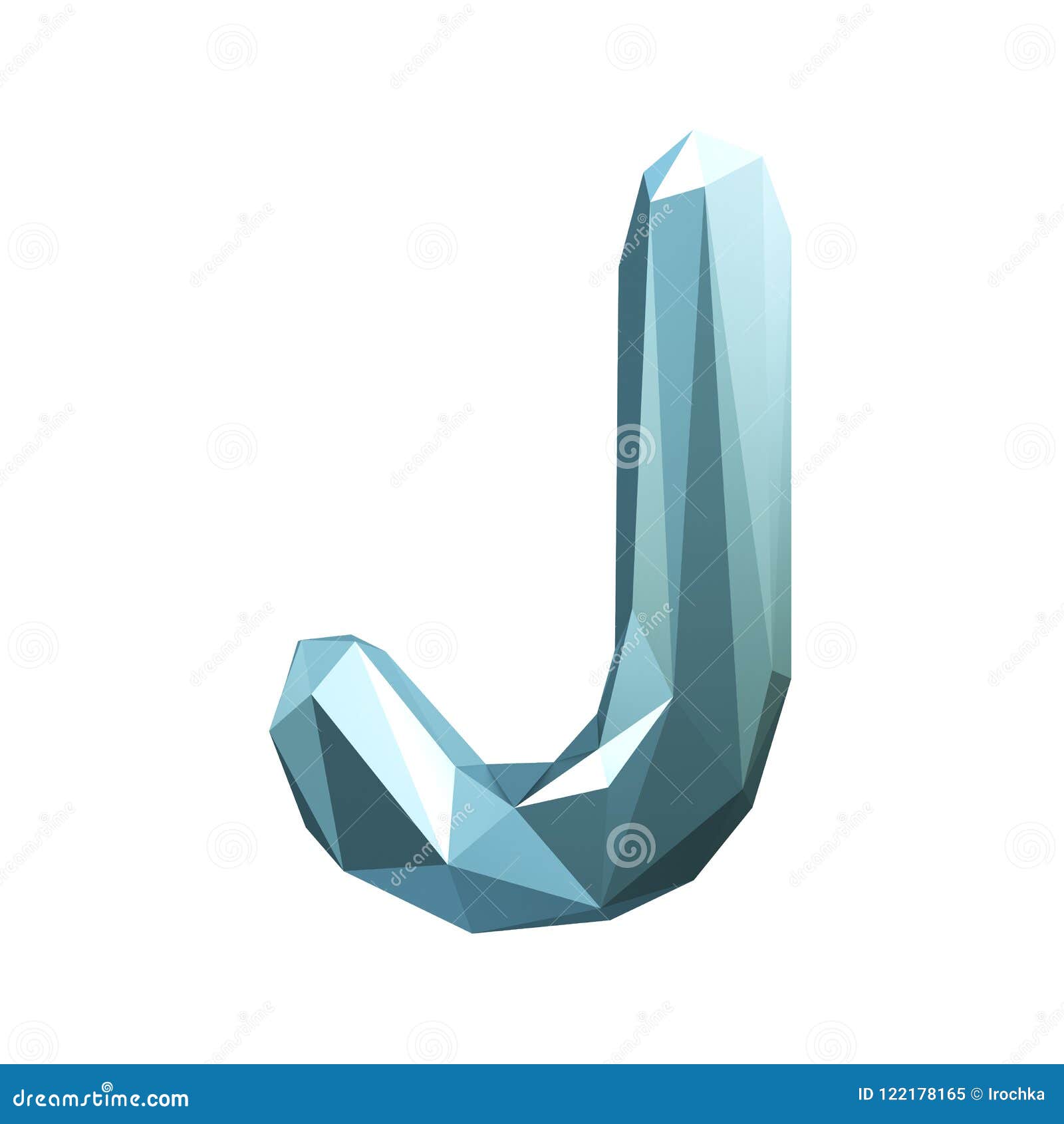 Capital Latin Letter J in Low Poly Style Isolated on White Background ...
