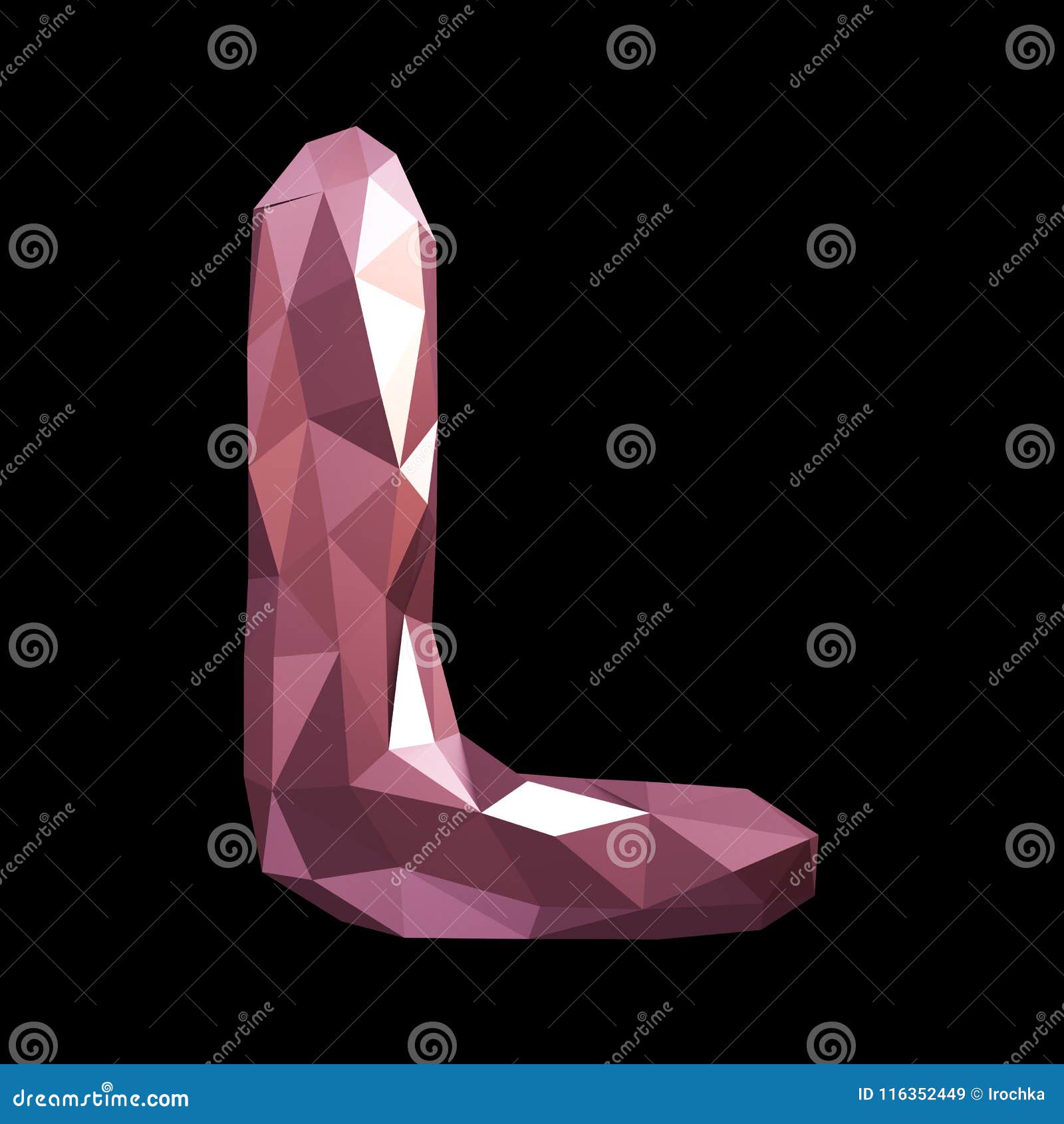 Capital Latin Letter L in Low Poly Style Isolated on Black Background ...