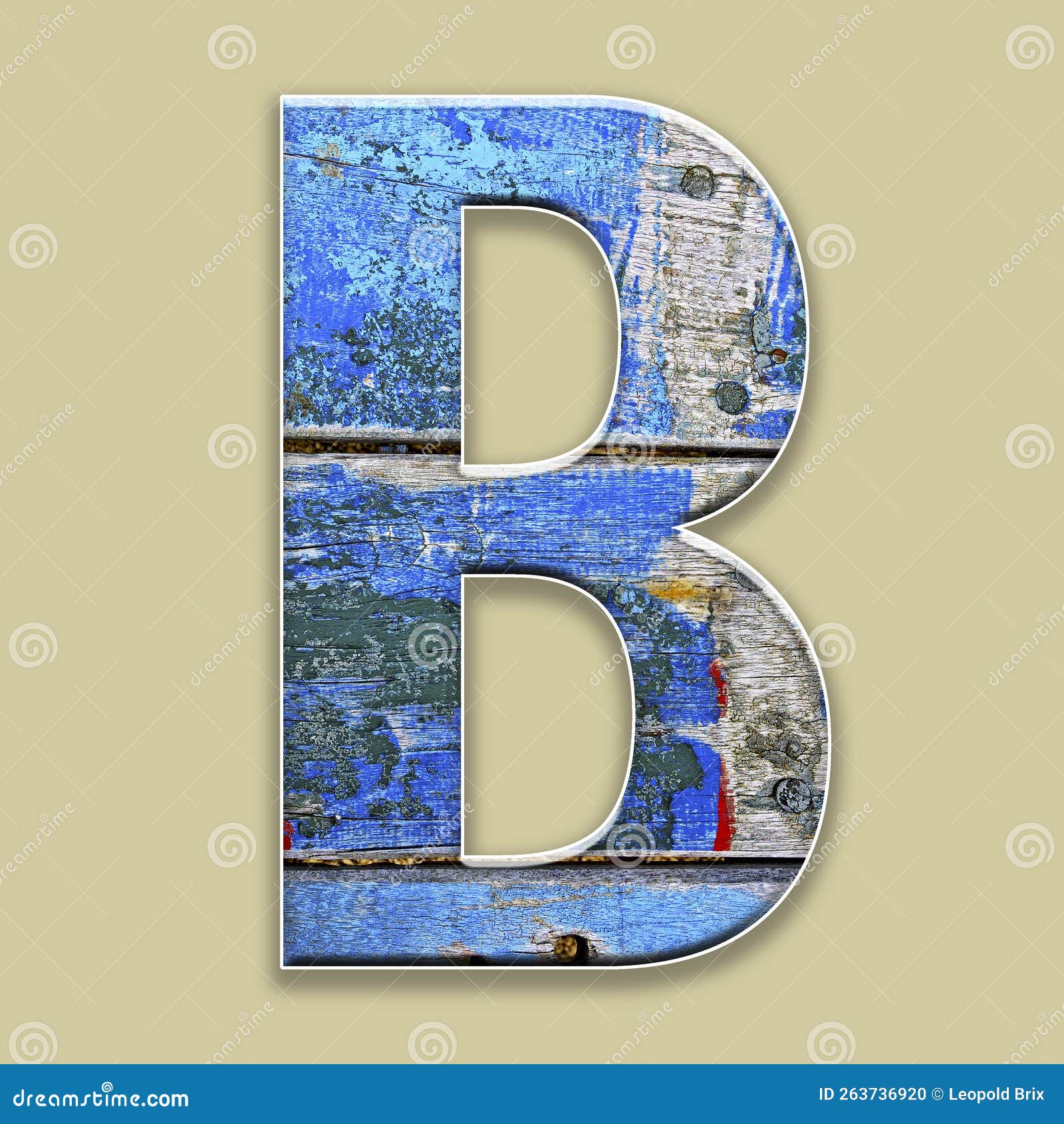 Capital Letter B , Design Painted Wood Stock Photo - Image of artistic ...