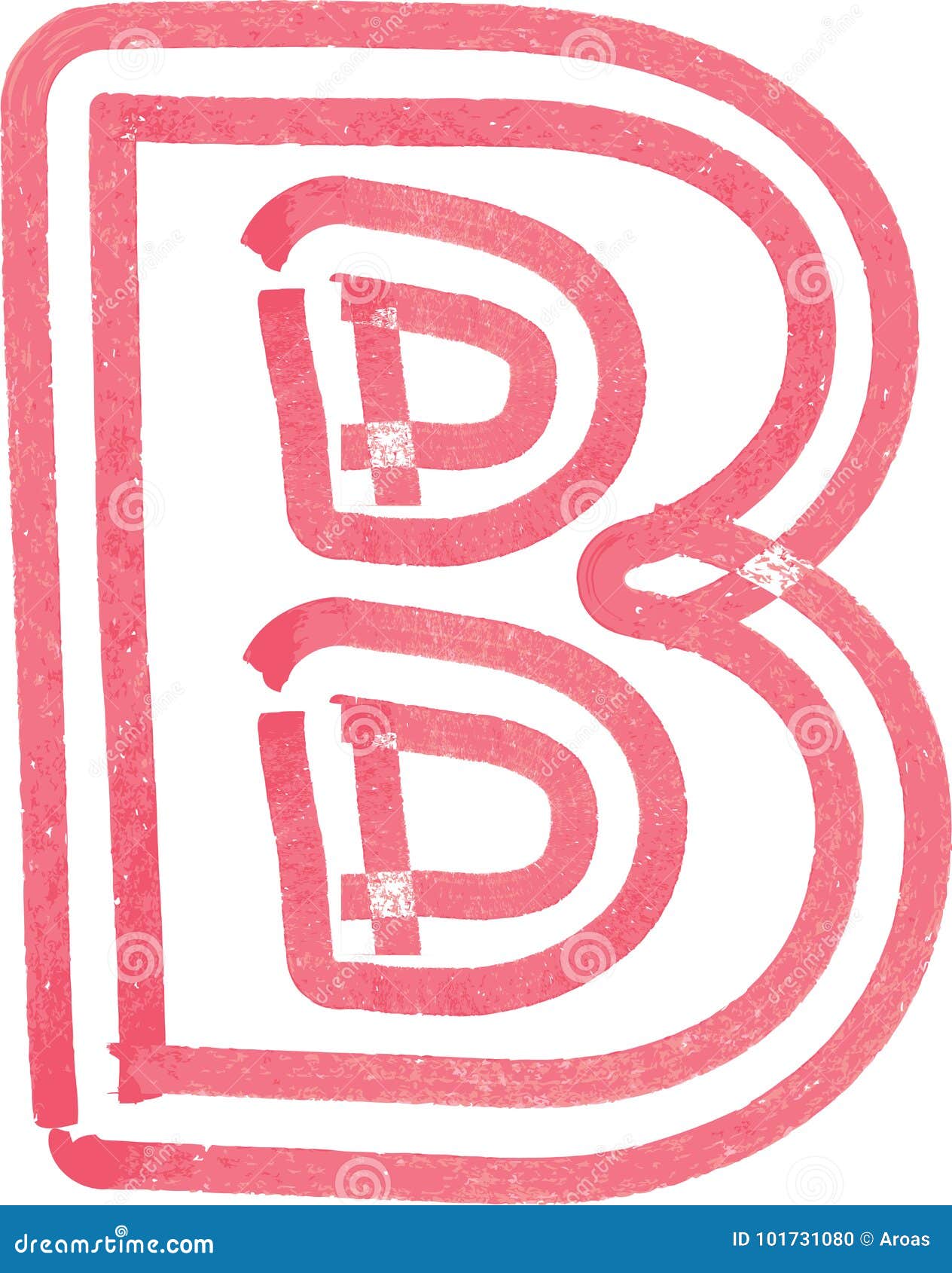 Capital Letter B Drawing with Red Marker Stock Vector - Illustration of ...
