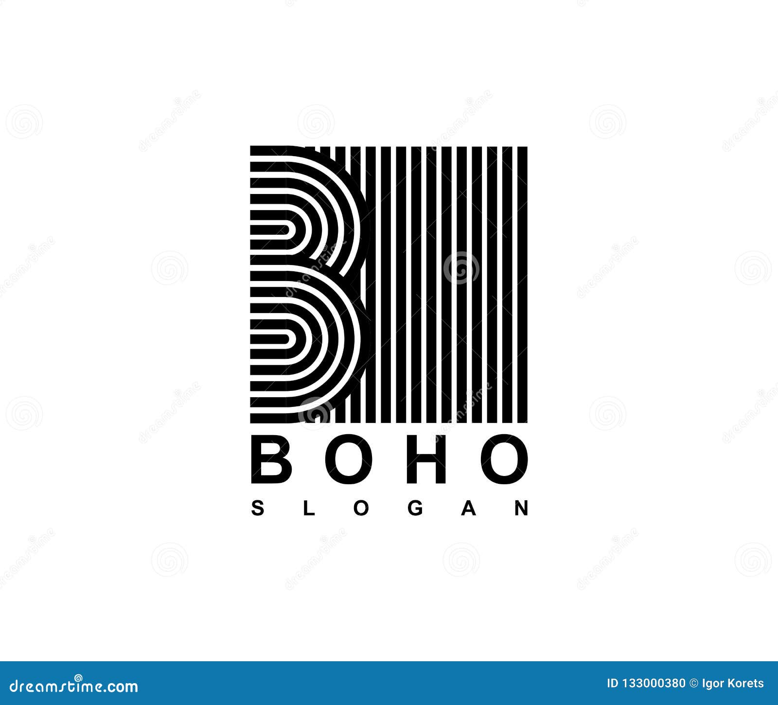 Capital Letter B is Inscribed in a Square.. Modern Template for ...