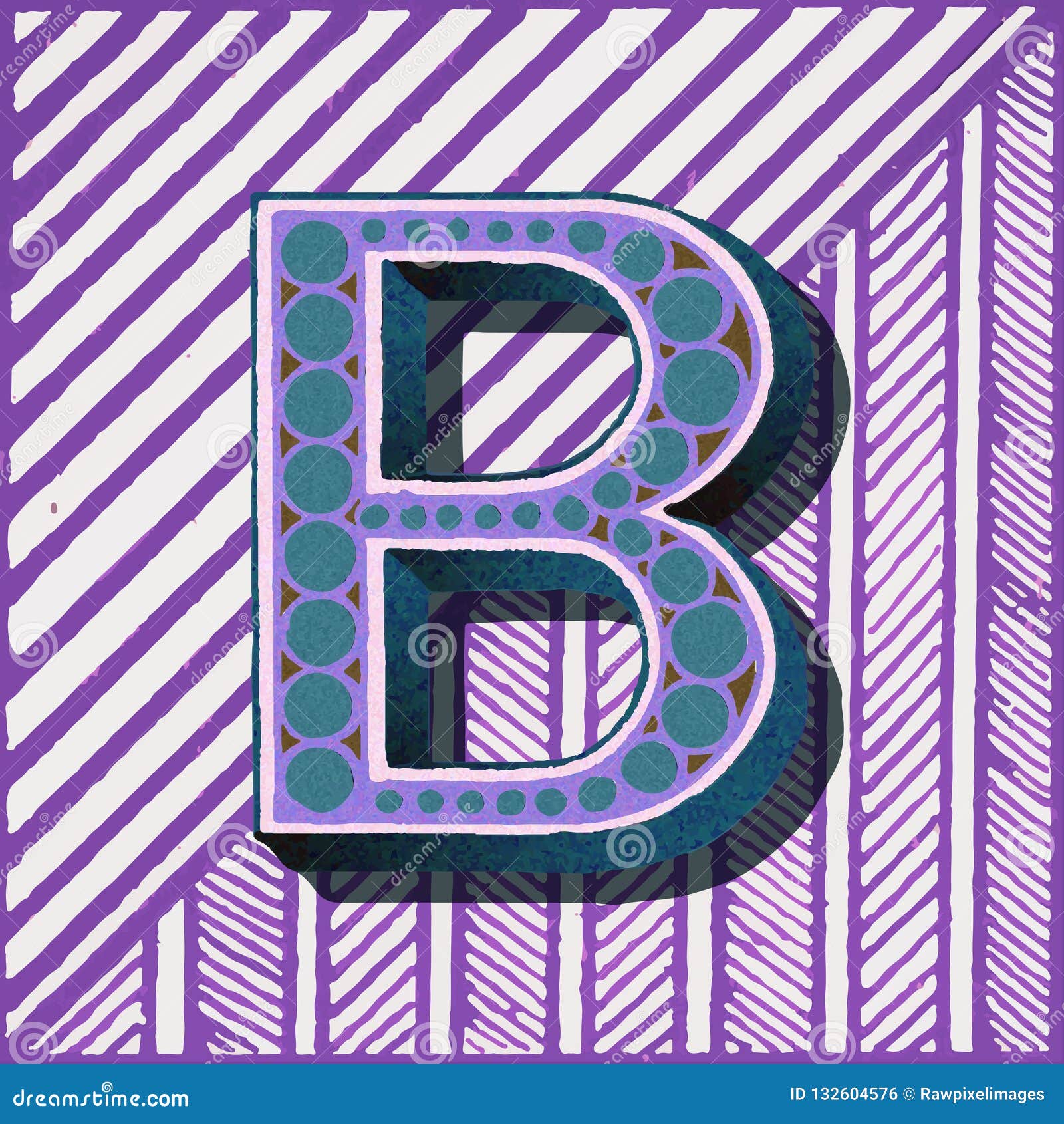 Capital Letter B Vintage Typography Style Stock Vector - Illustration ...