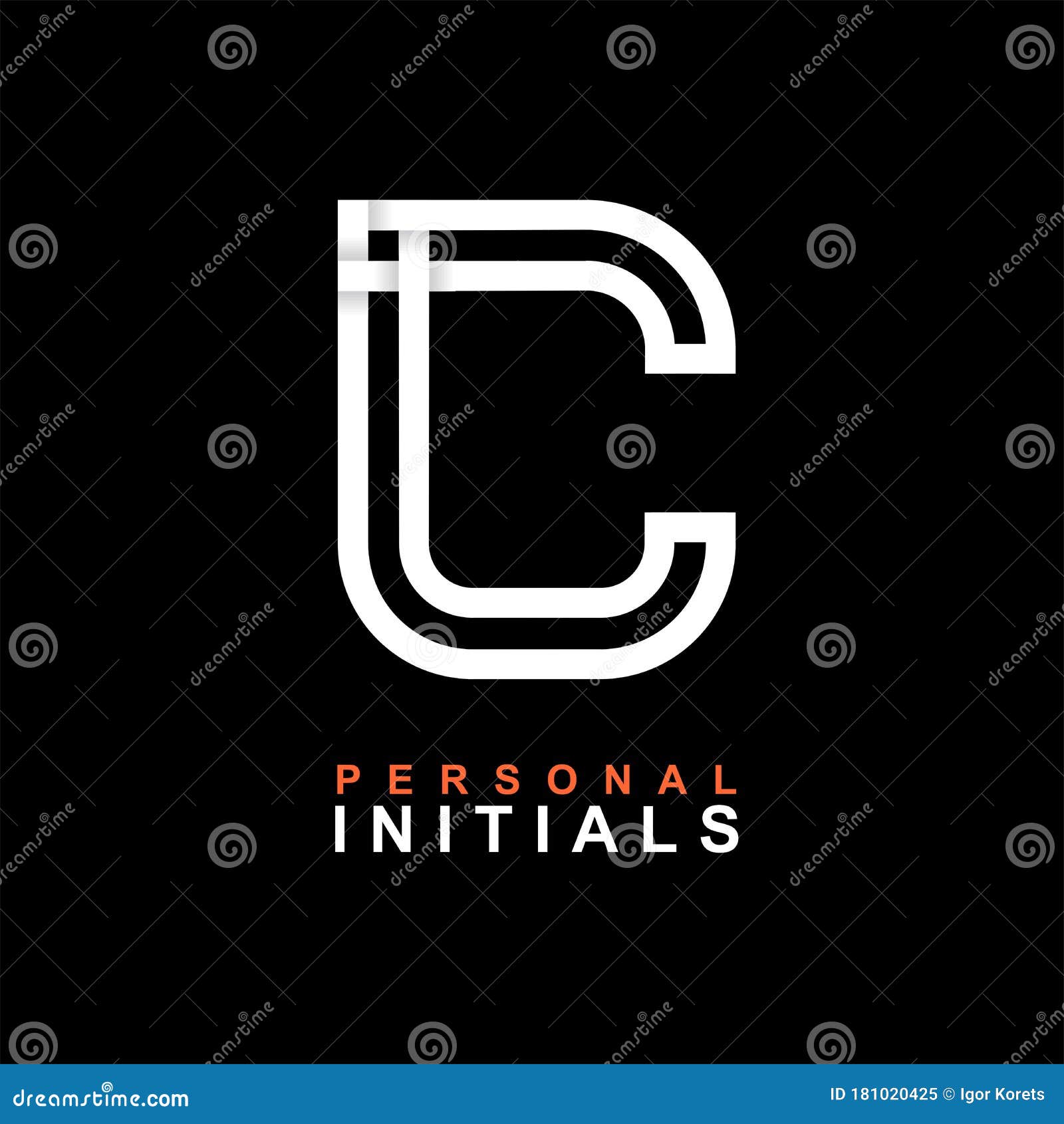 Capital Letter C. Created from Interwoven White Stripes with Shadows on ...