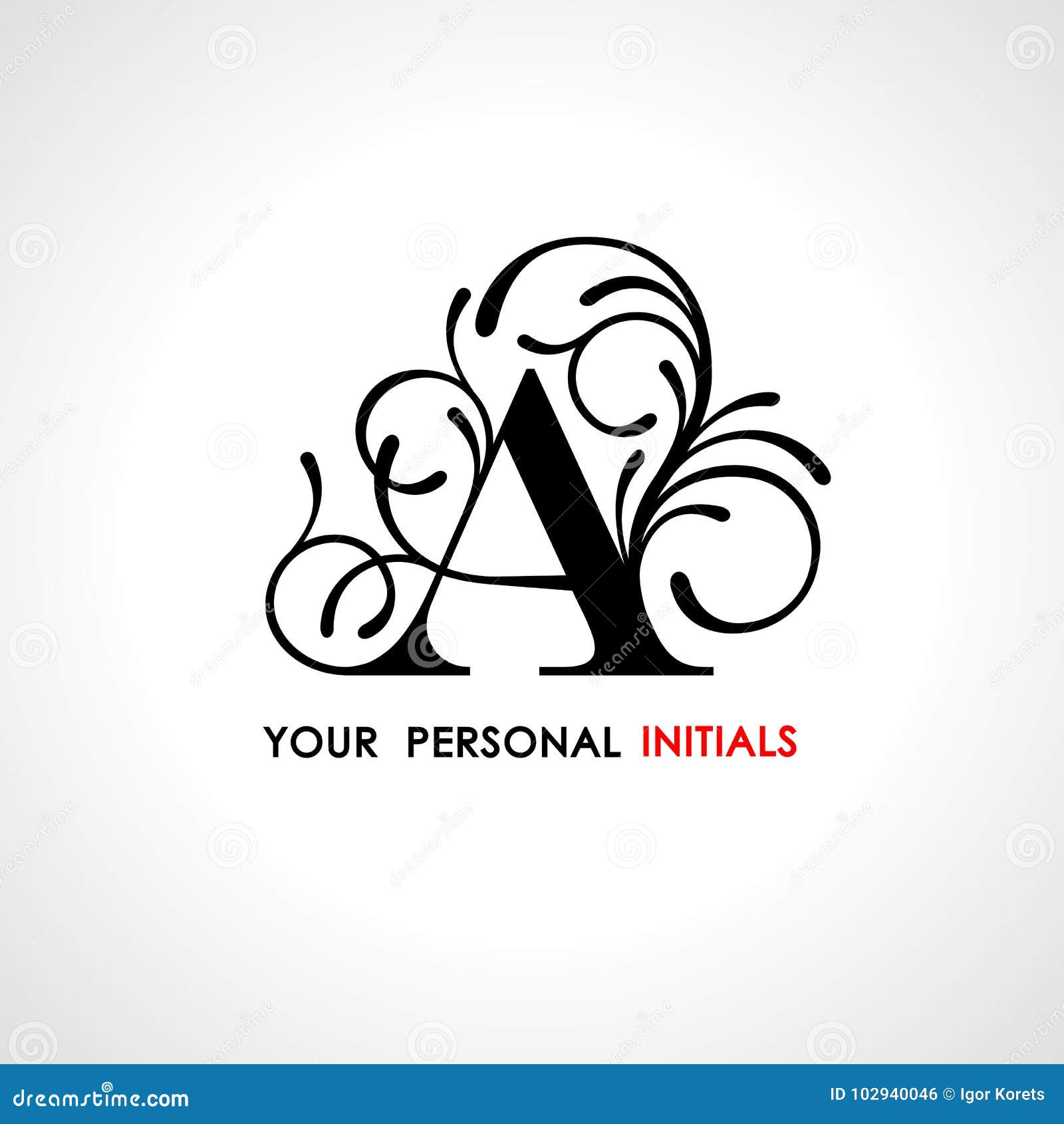 Capital Letter a. Decorated with Vegetable Ornament. Template for Your ...