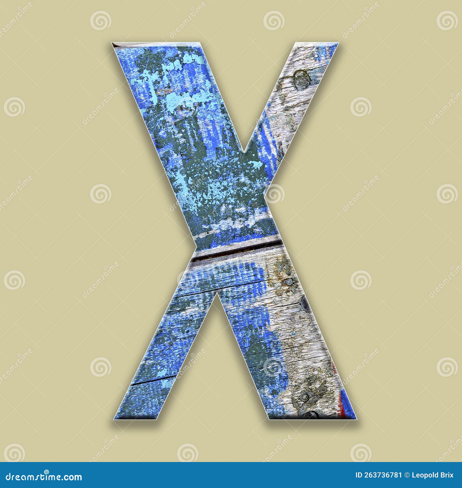 Capital Letter X , Design Painted Wood Stock Image - Image of caps ...