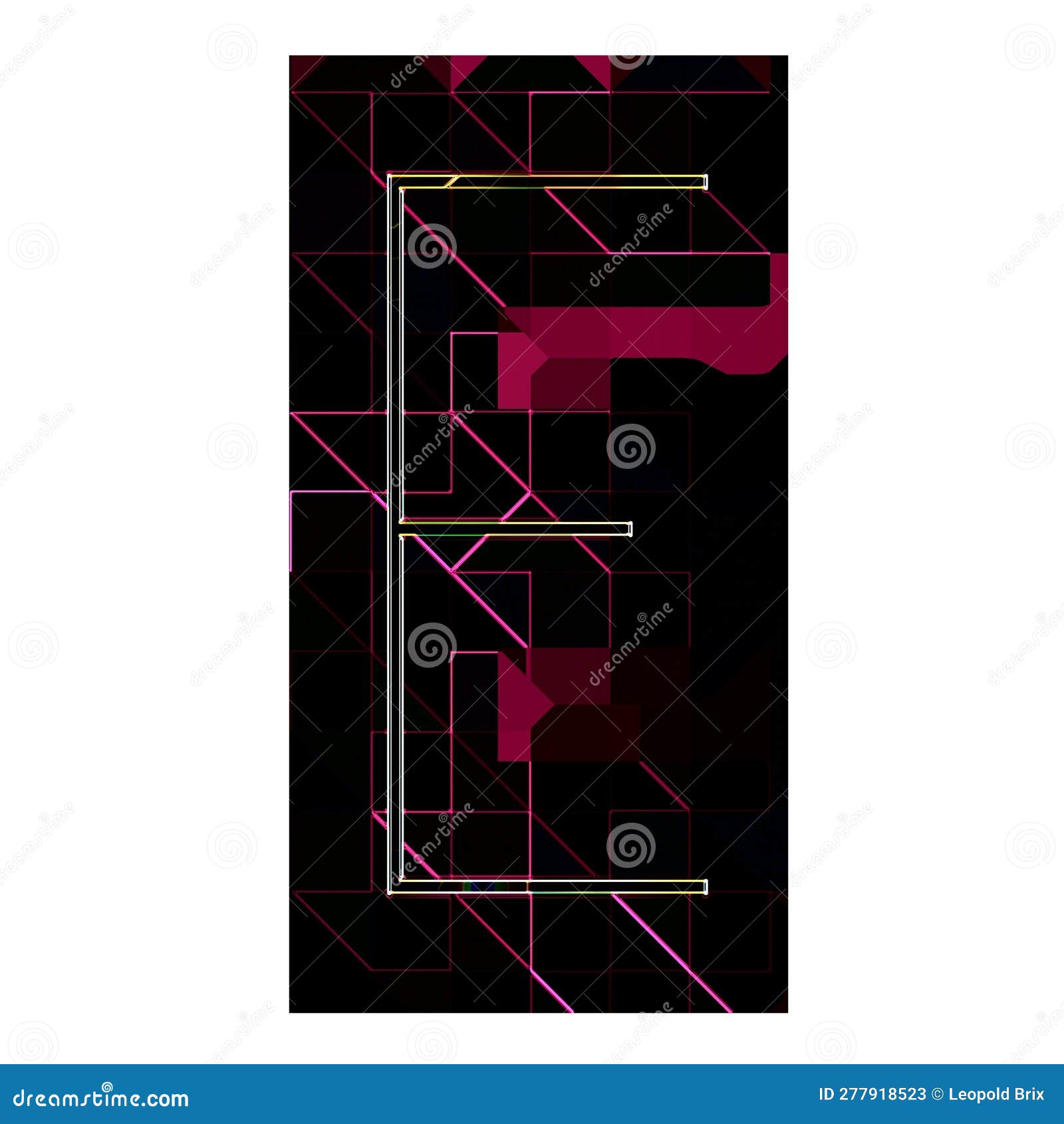 Capital Letter E Design Light in the Dark Stock Illustration ...