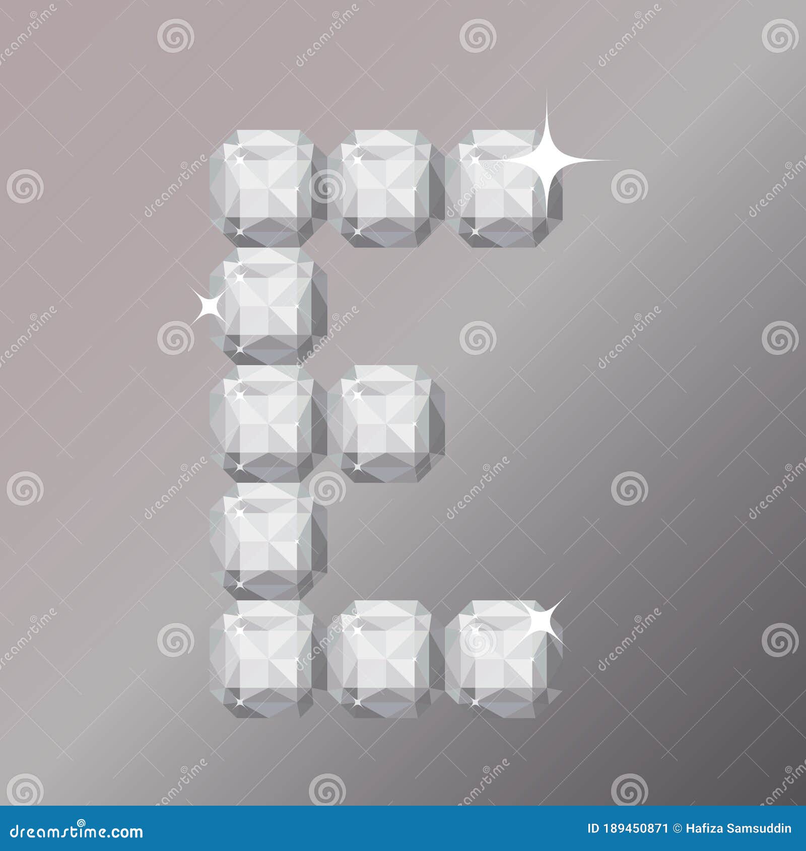 Capital Letter E in Diamonds. Vector Illustration Decorative Design ...