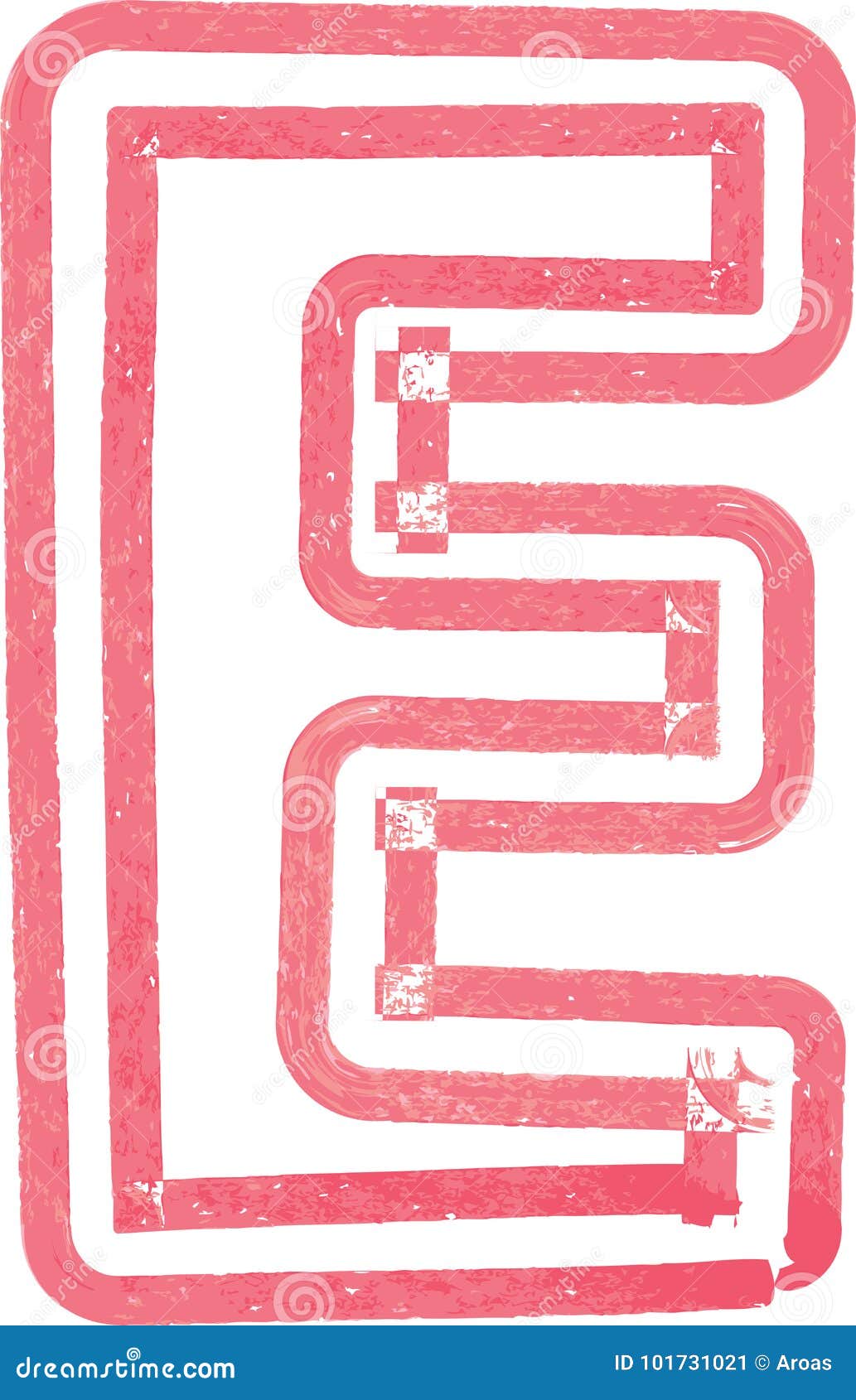 Capital Letter E Drawing with Red Marker Stock Vector - Illustration of ...