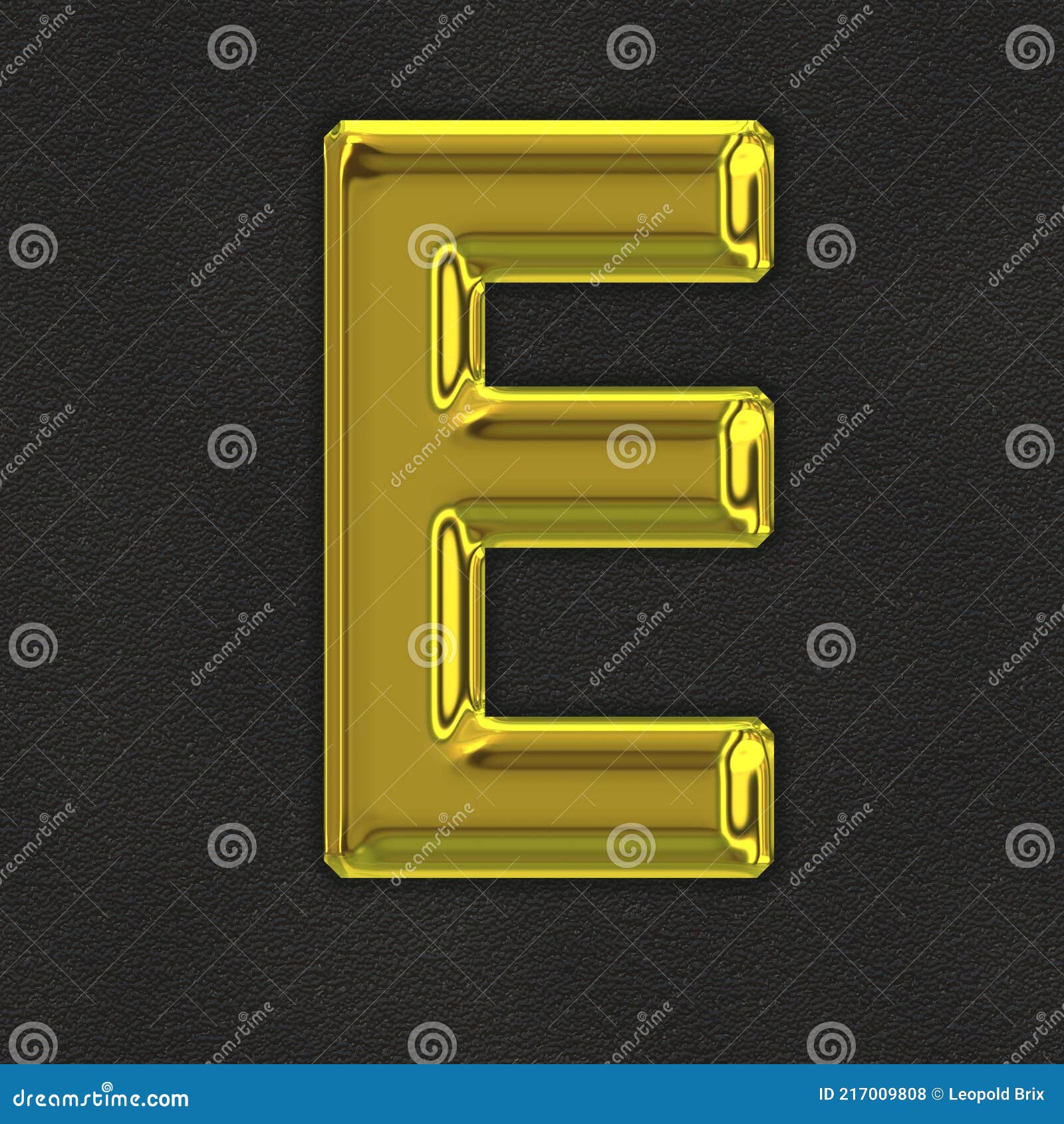 Capital letter E in gold stock illustration. Illustration of letter ...