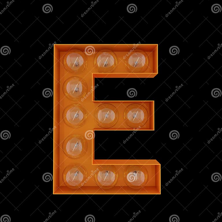 The Capital Letter E with Light Bulbs. Stock Illustration ...